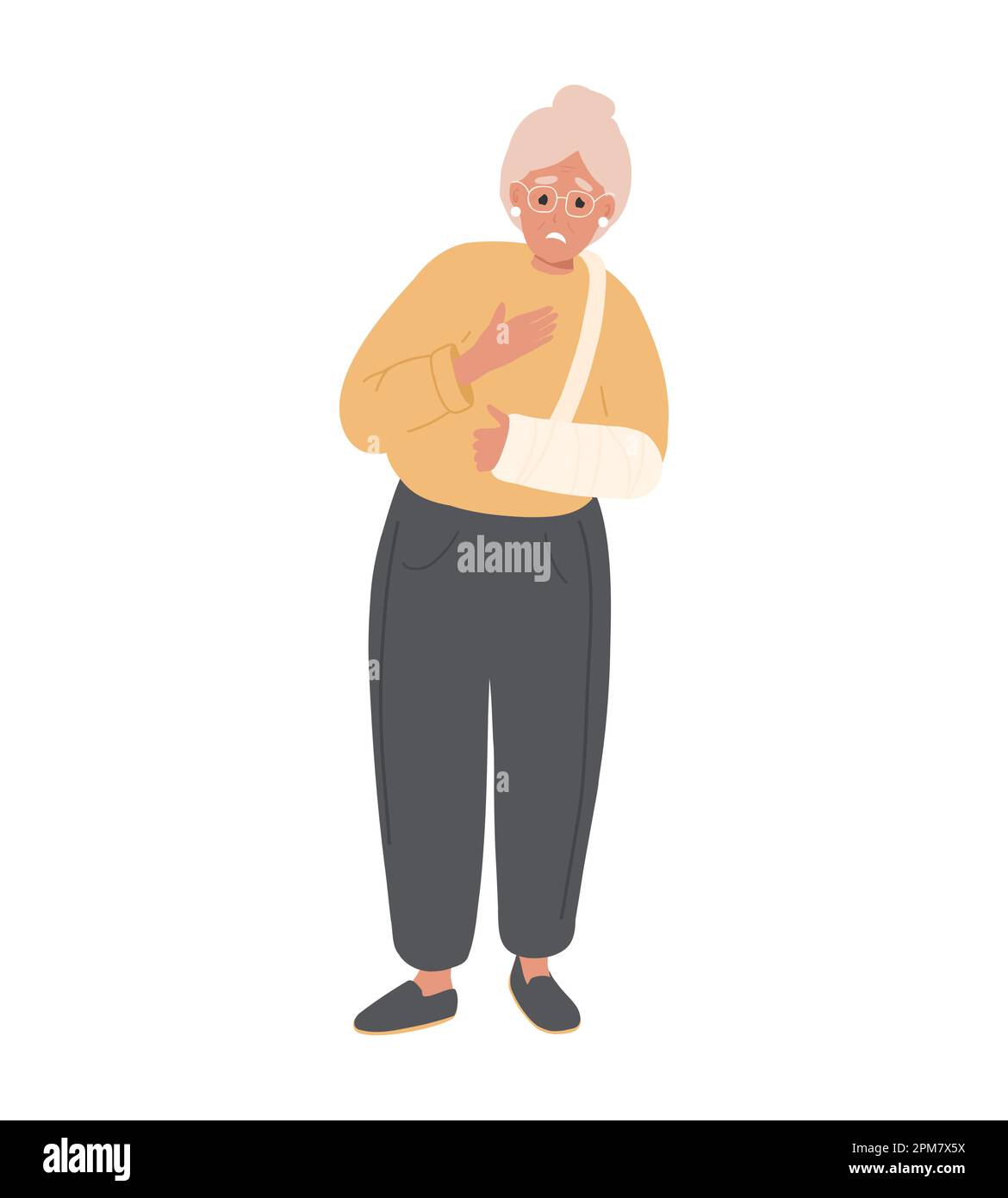 Illustration woman broken arm sling hi-res stock photography and images ...