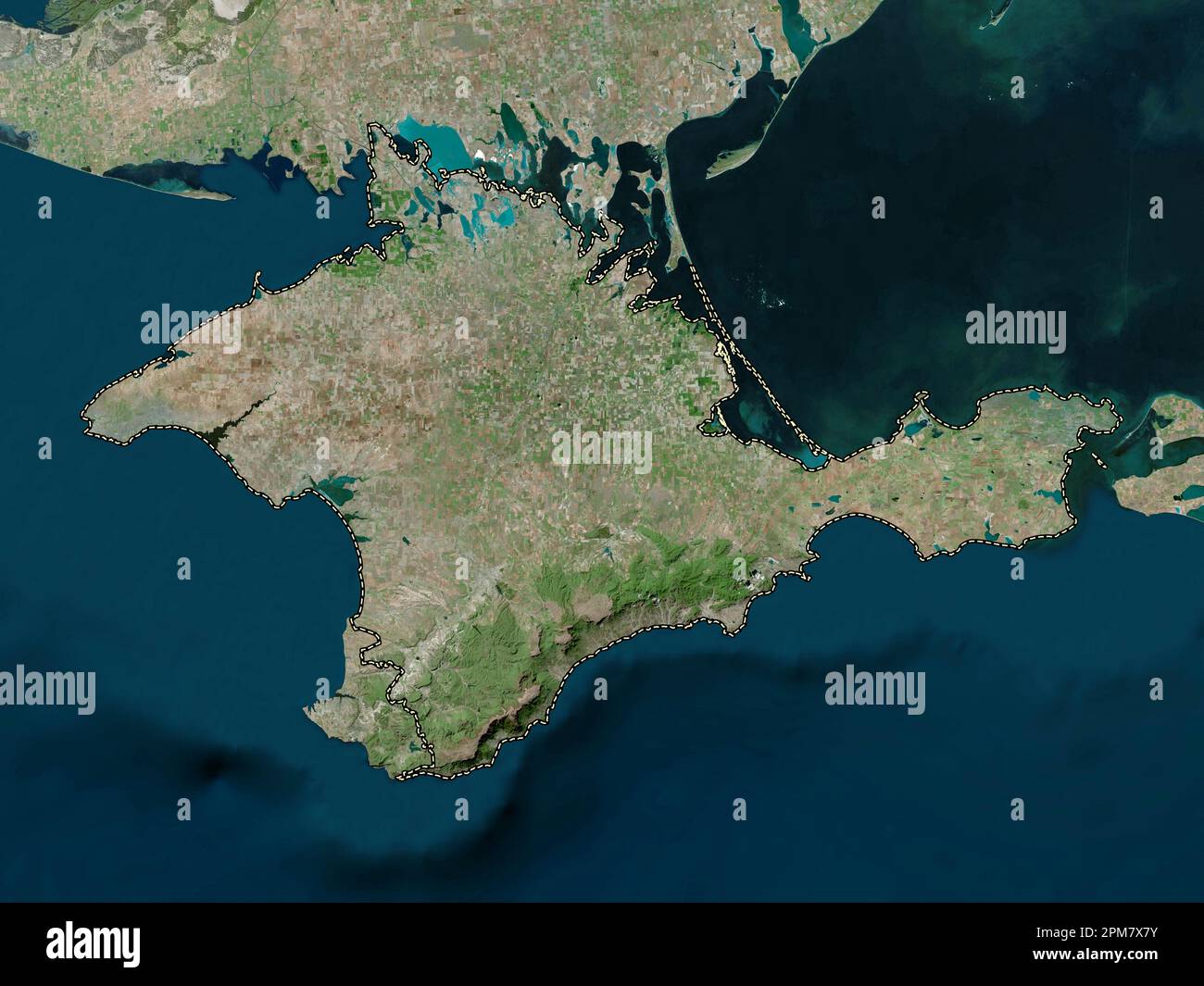 Crimea, autonomous republic of Ukraine. High resolution satellite map ...