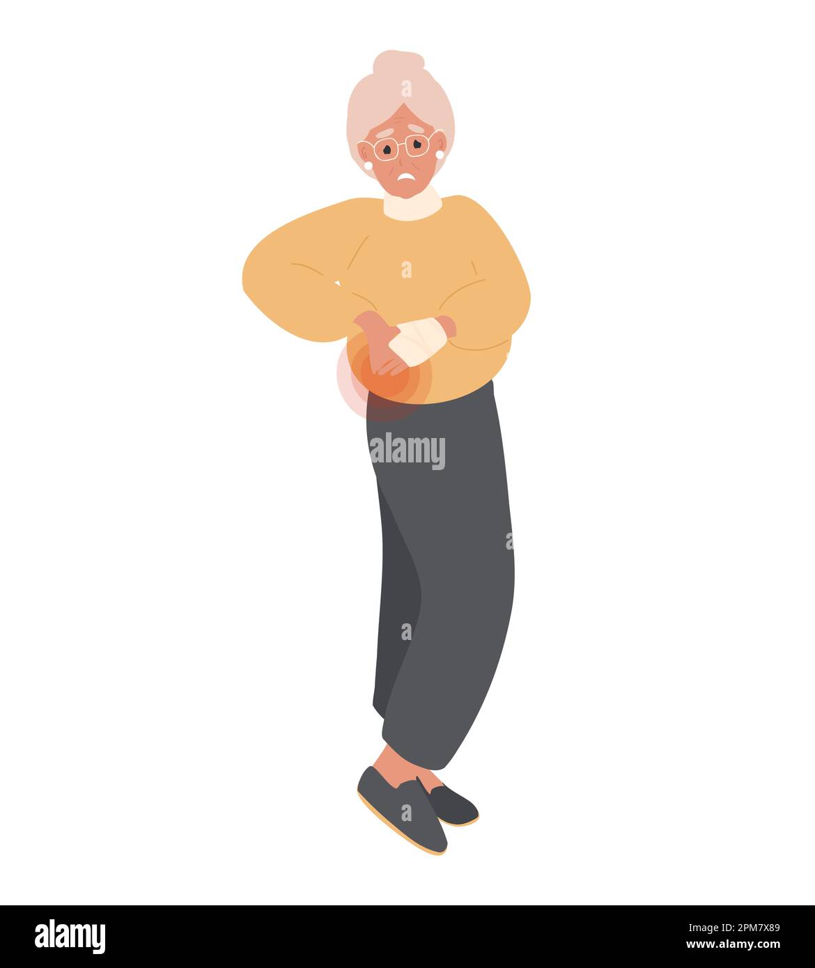 Old senior woman neck pain Stock Vector Images - Alamy