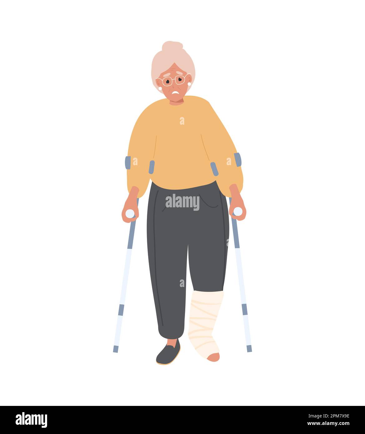 Injured foot crutches bandage Cut Out Stock Images & Pictures - Alamy