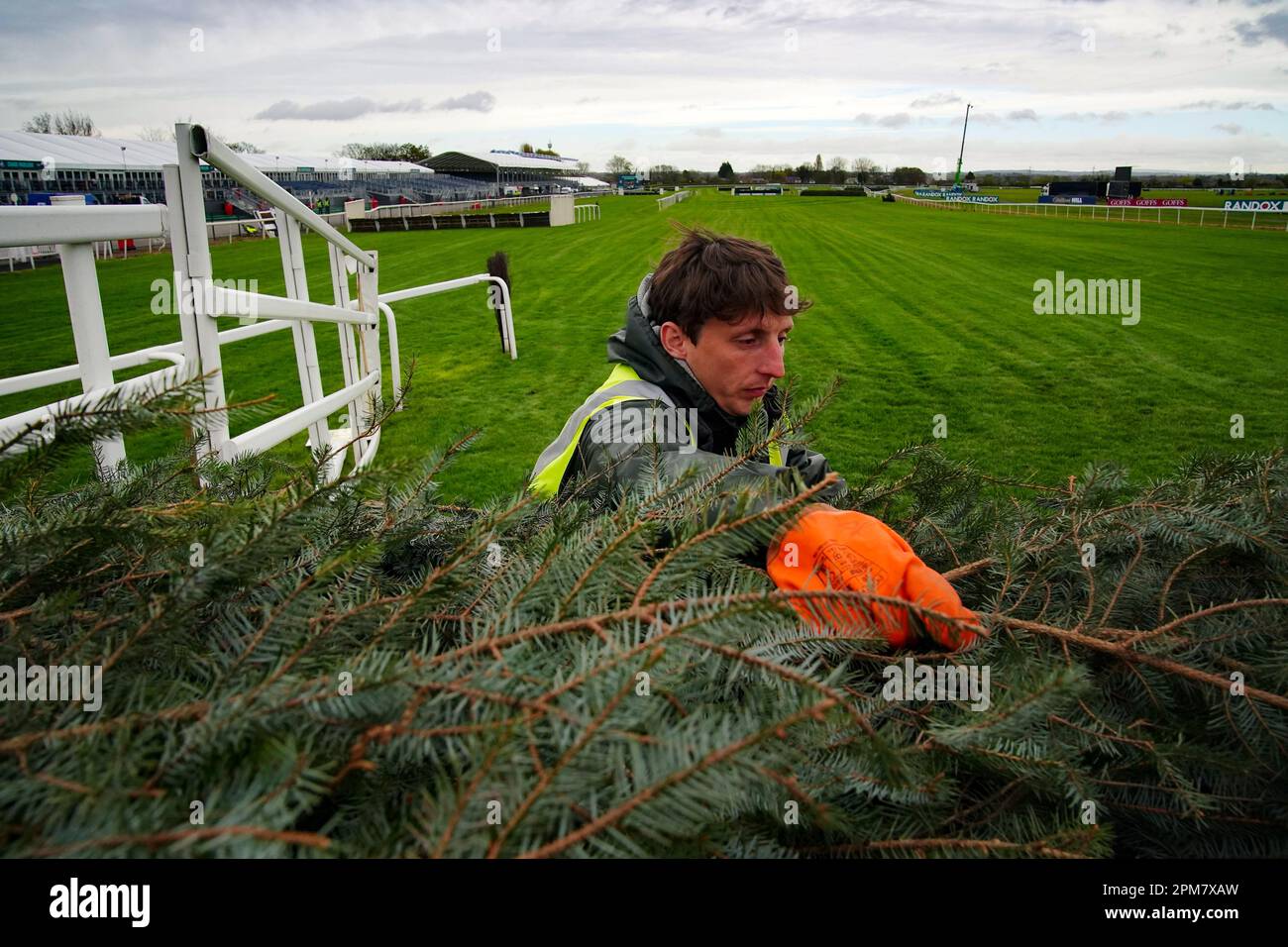 Fences are prepared ahead of the Randox Health Grand National Festival ...