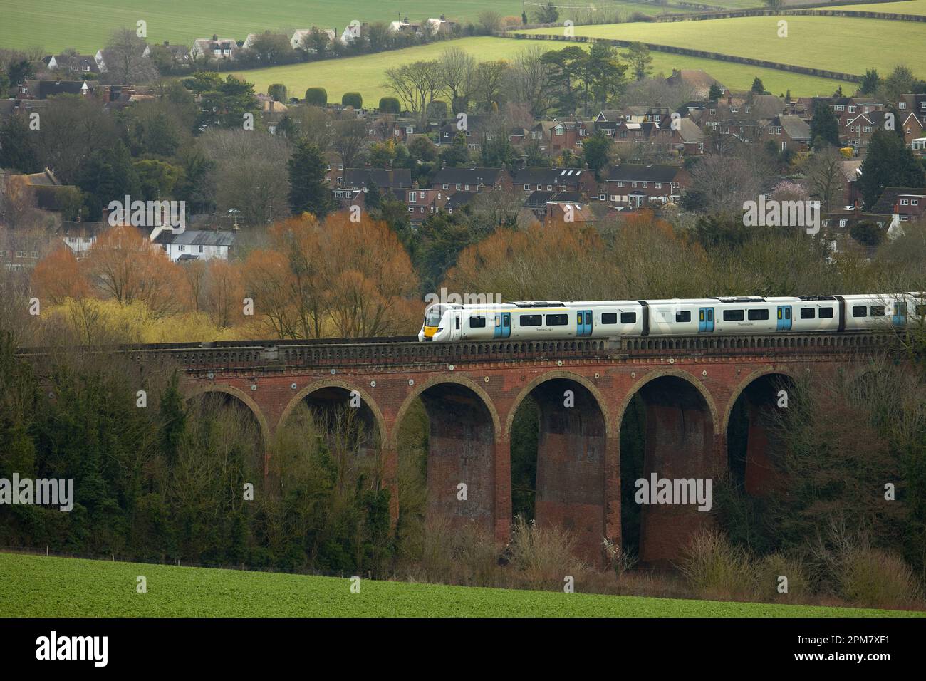 A British Rail class 700 Desiro City Thameslink train crossing the ...