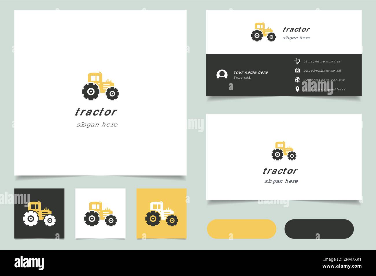 Tractor logo design with editable slogan. Branding book and business ...