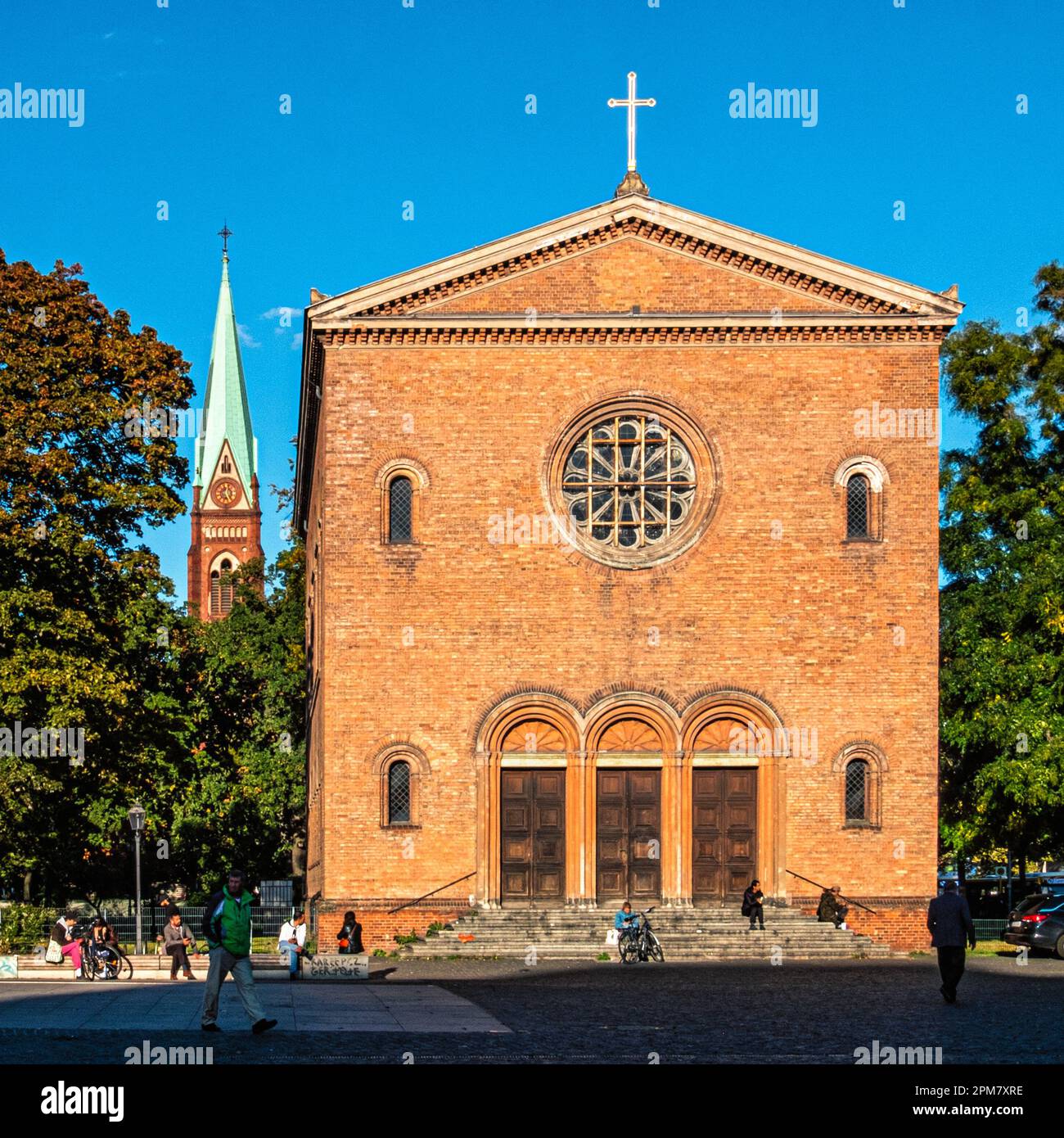 Alte Nazareth Church.1835 Romanesque Revival Style style brick building ...