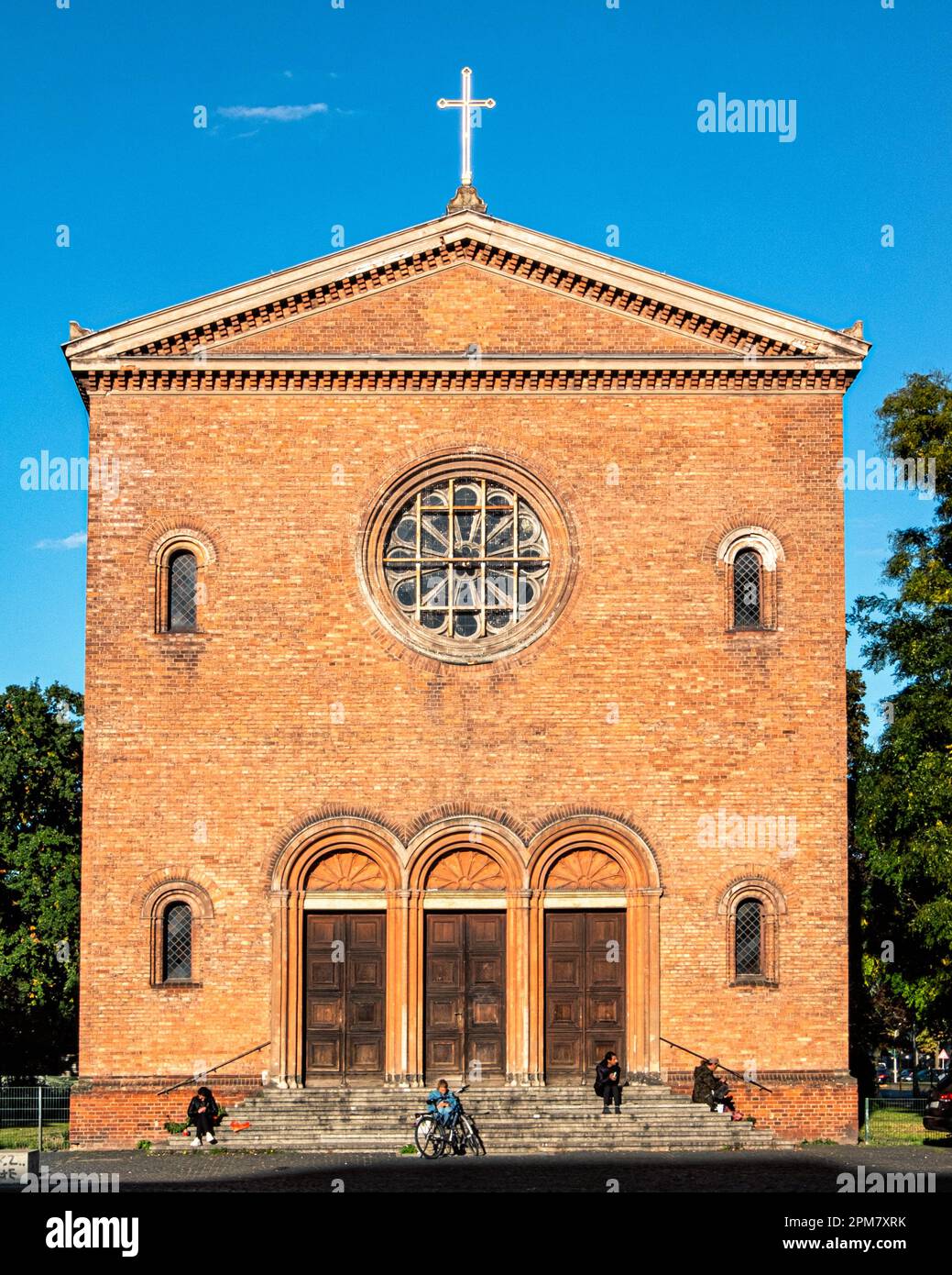 Alte Nazareth Church.1835 Romanesque Revival Style style brick building ...