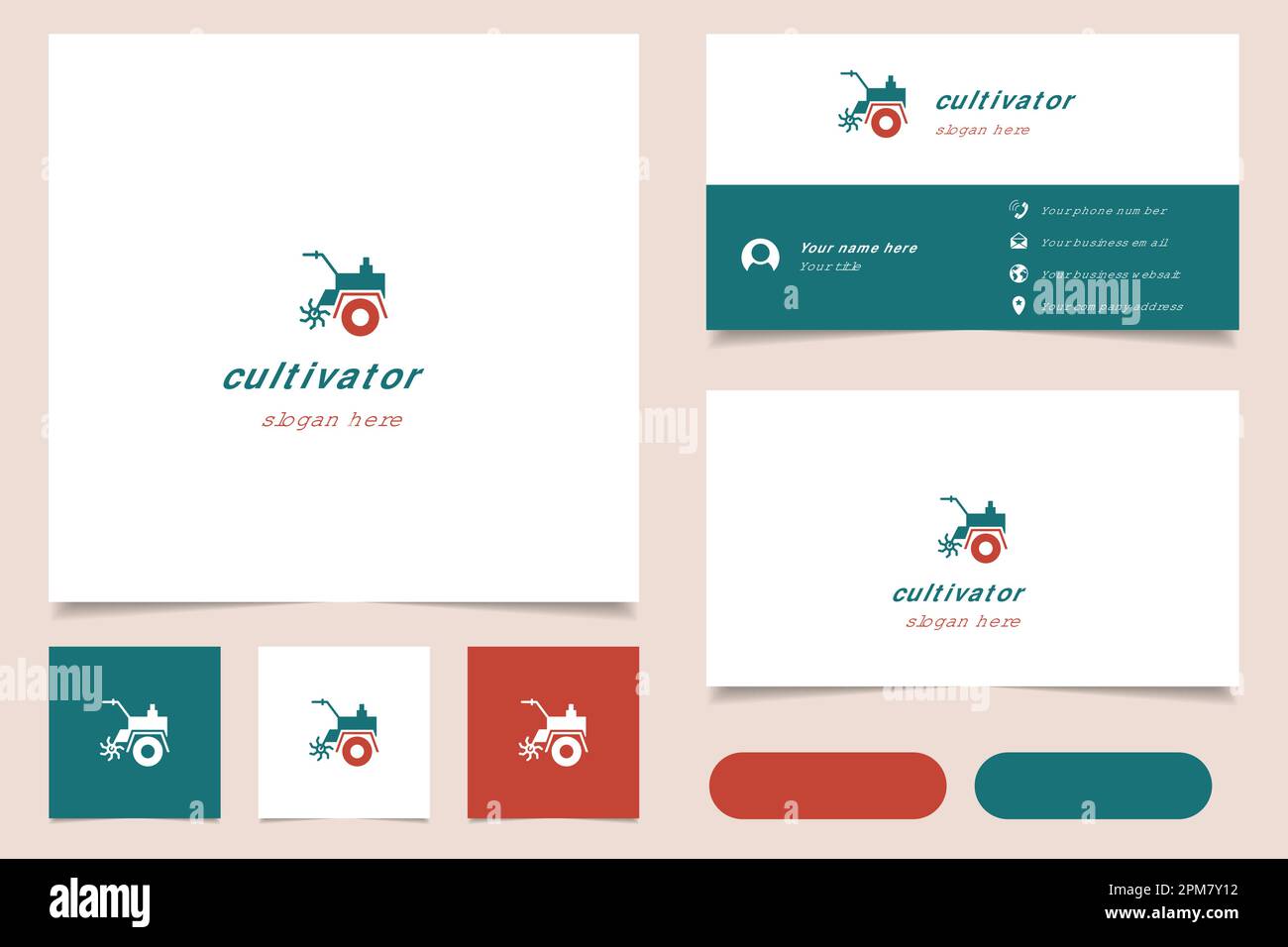 Cultivator logo design with editable slogan. Branding book and business ...
