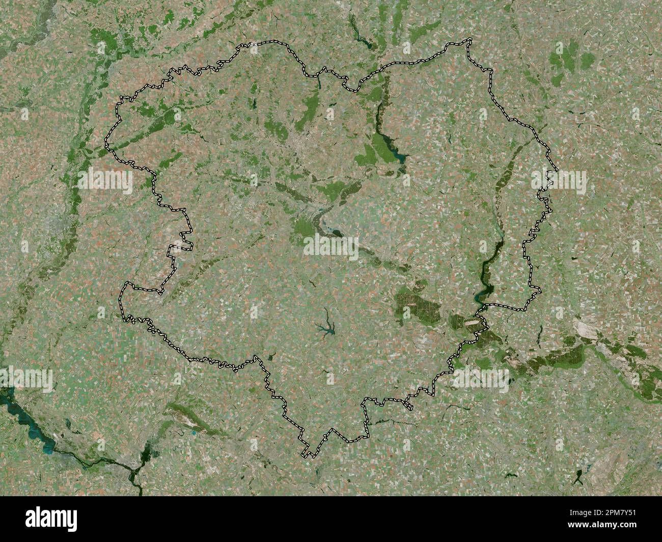Kharkiv, region of Ukraine. High resolution satellite map Stock Photo ...