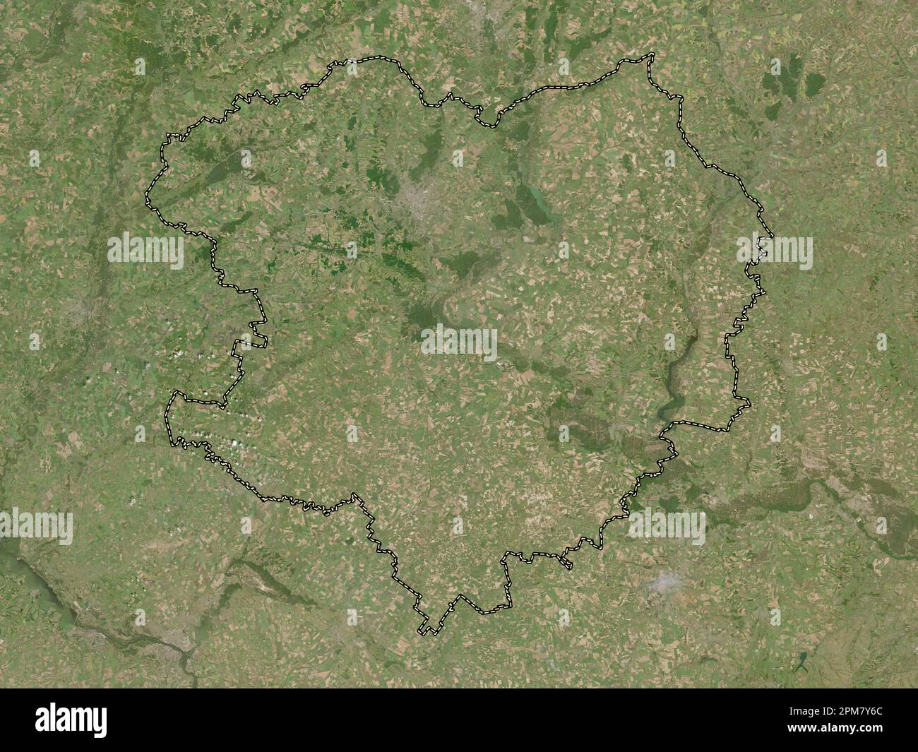 Kharkiv, region of Ukraine. Low resolution satellite map Stock Photo ...