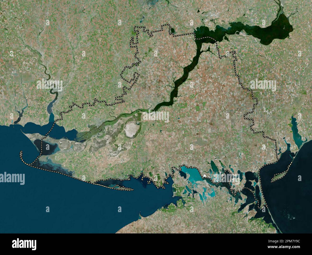 Kherson, region of Ukraine. High resolution satellite map Stock Photo ...