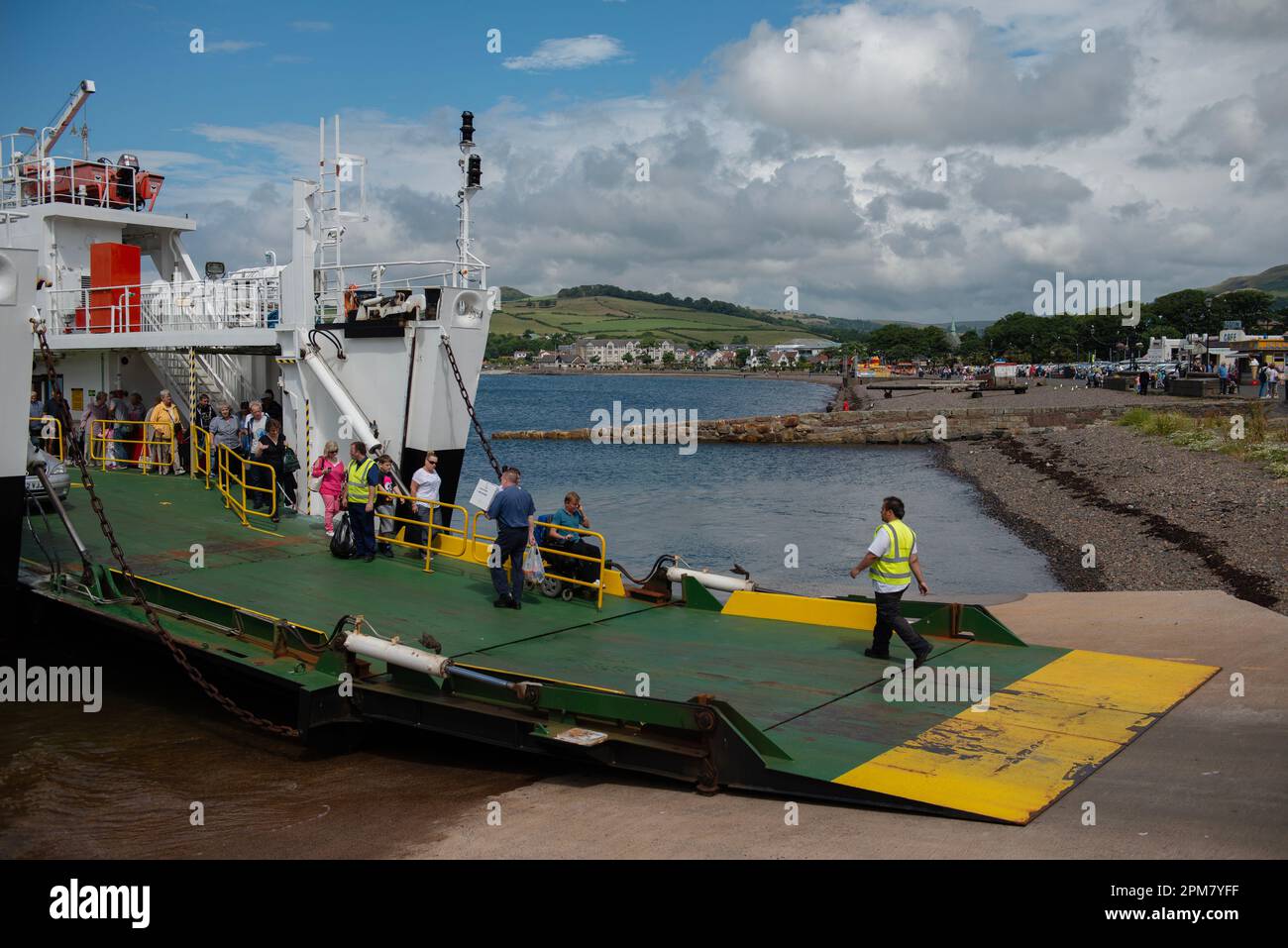 Largs to Cumbrae Ferry offloading passengers, Largs, Scotland, United ...