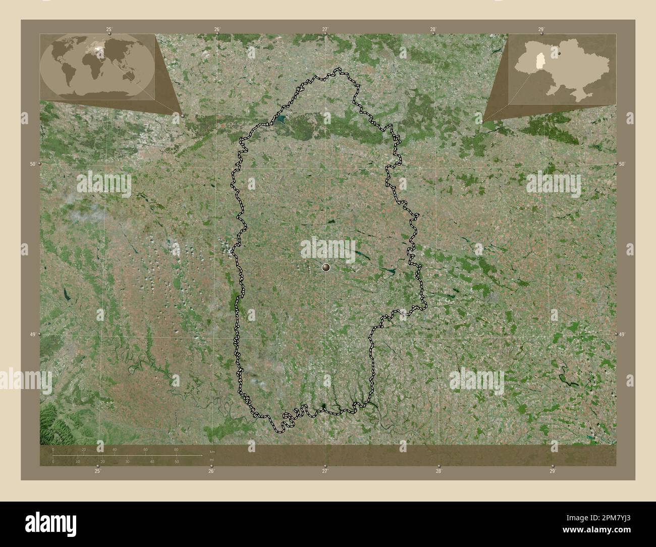Khmel'nyts'kyy, region of Ukraine. High resolution satellite map ...