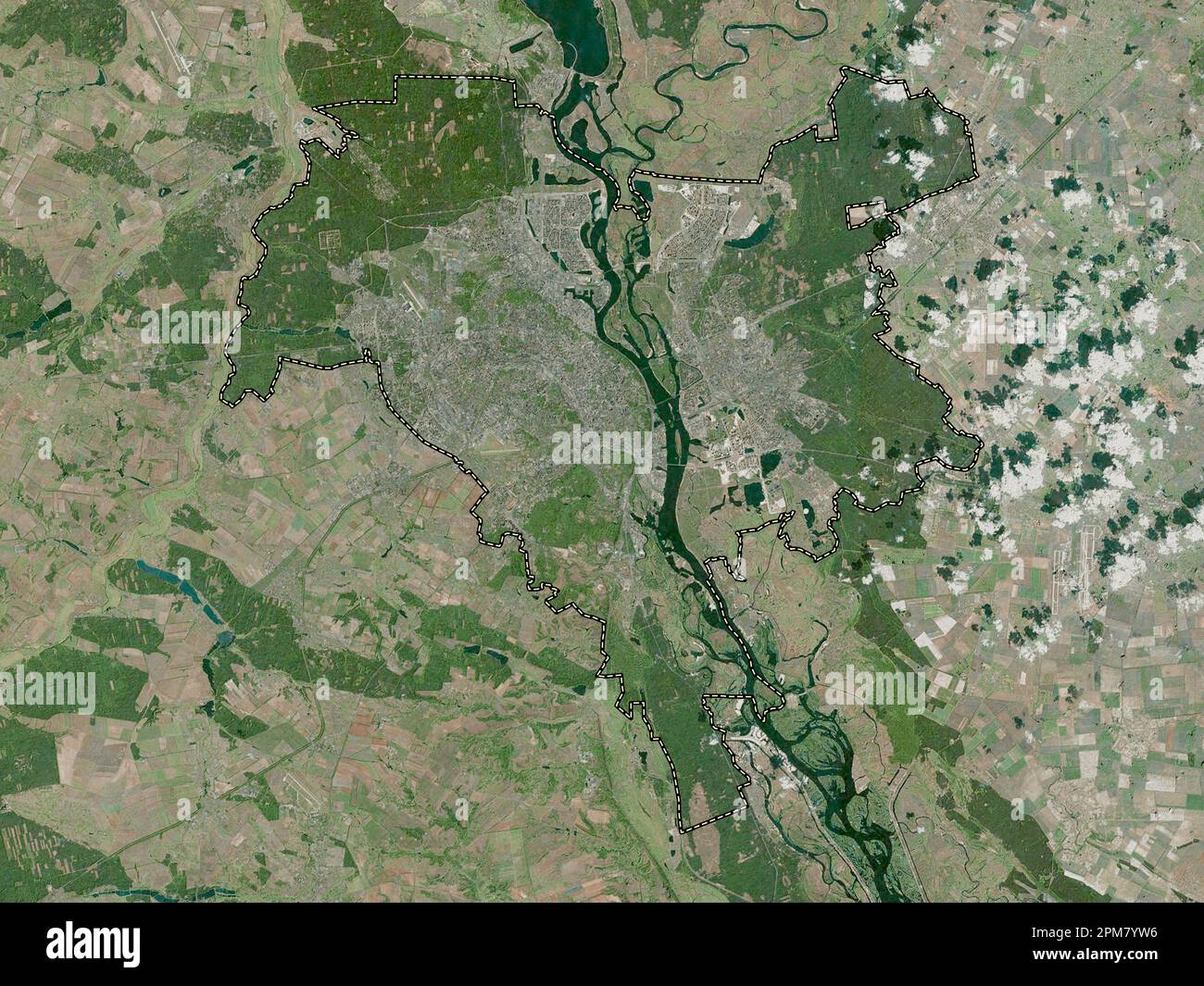 Kiev City, independent city of Ukraine. High resolution satellite map ...