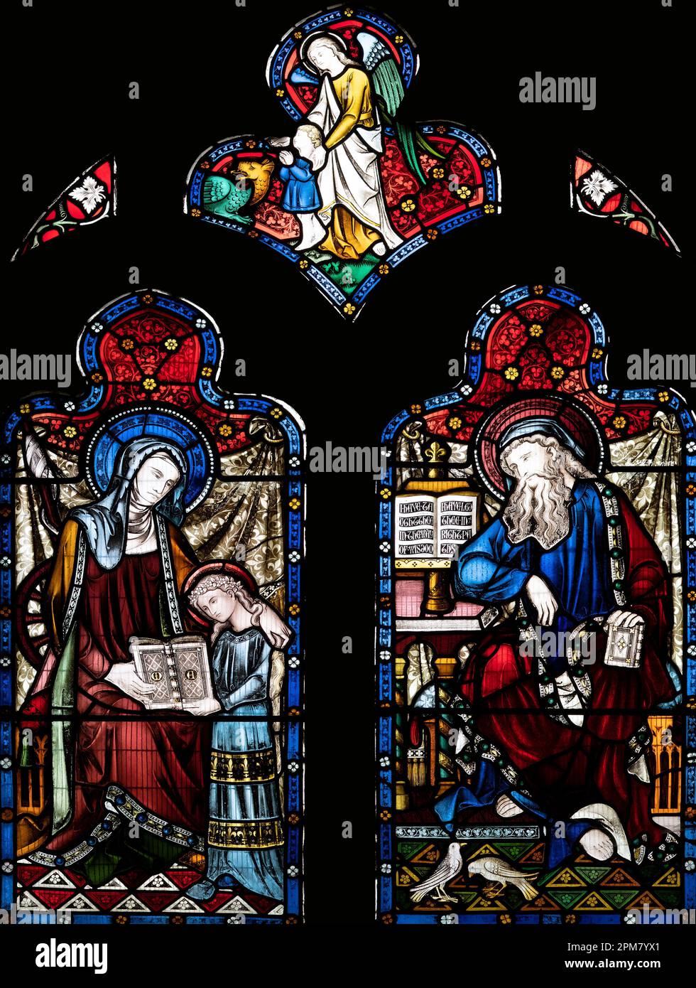 Mary being taught to read by her mother (St. Anne) and her father (St ...