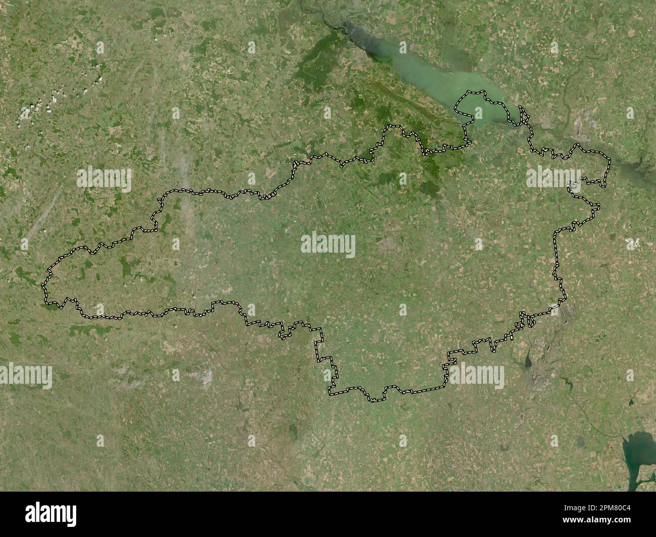 Kirovohrad, region of Ukraine. Low resolution satellite map Stock Photo ...