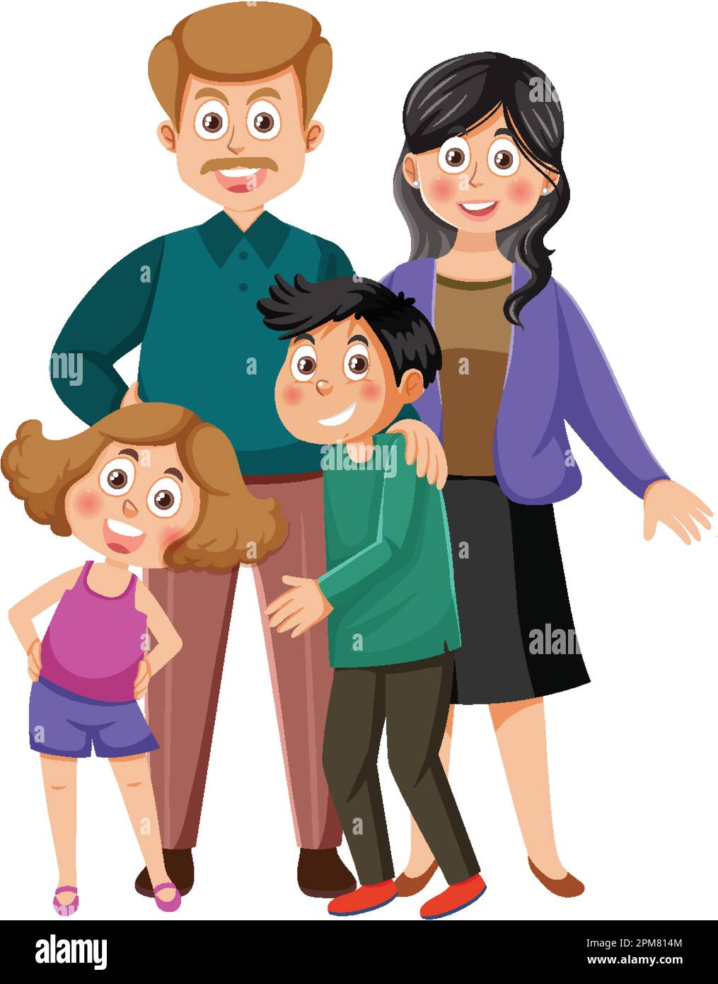 Happy family cartoon isolated illustration Stock Vector Image & Art - Alamy