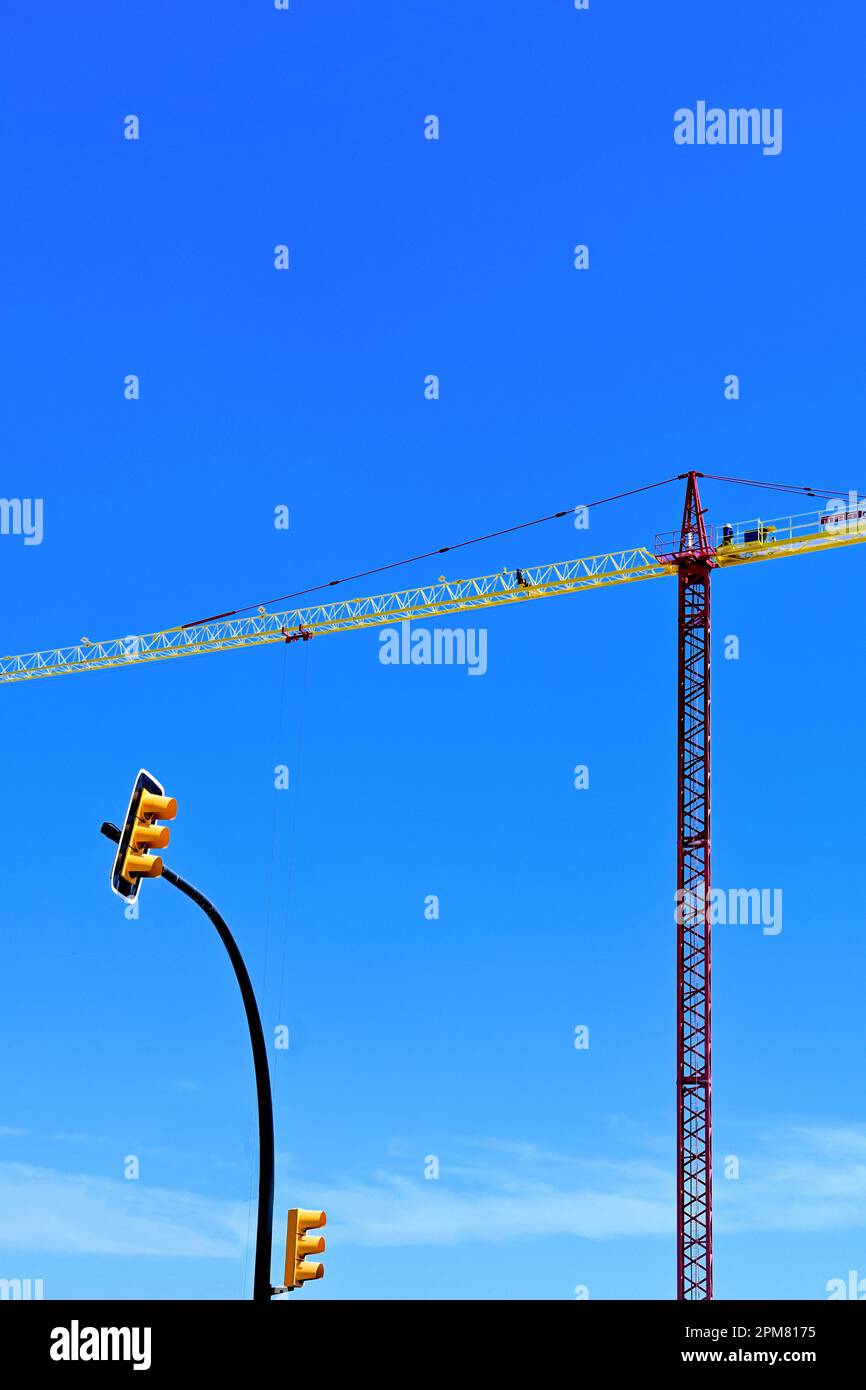 Malaga Benalmadena giant construction crane Metalgrua and high yellow ...
