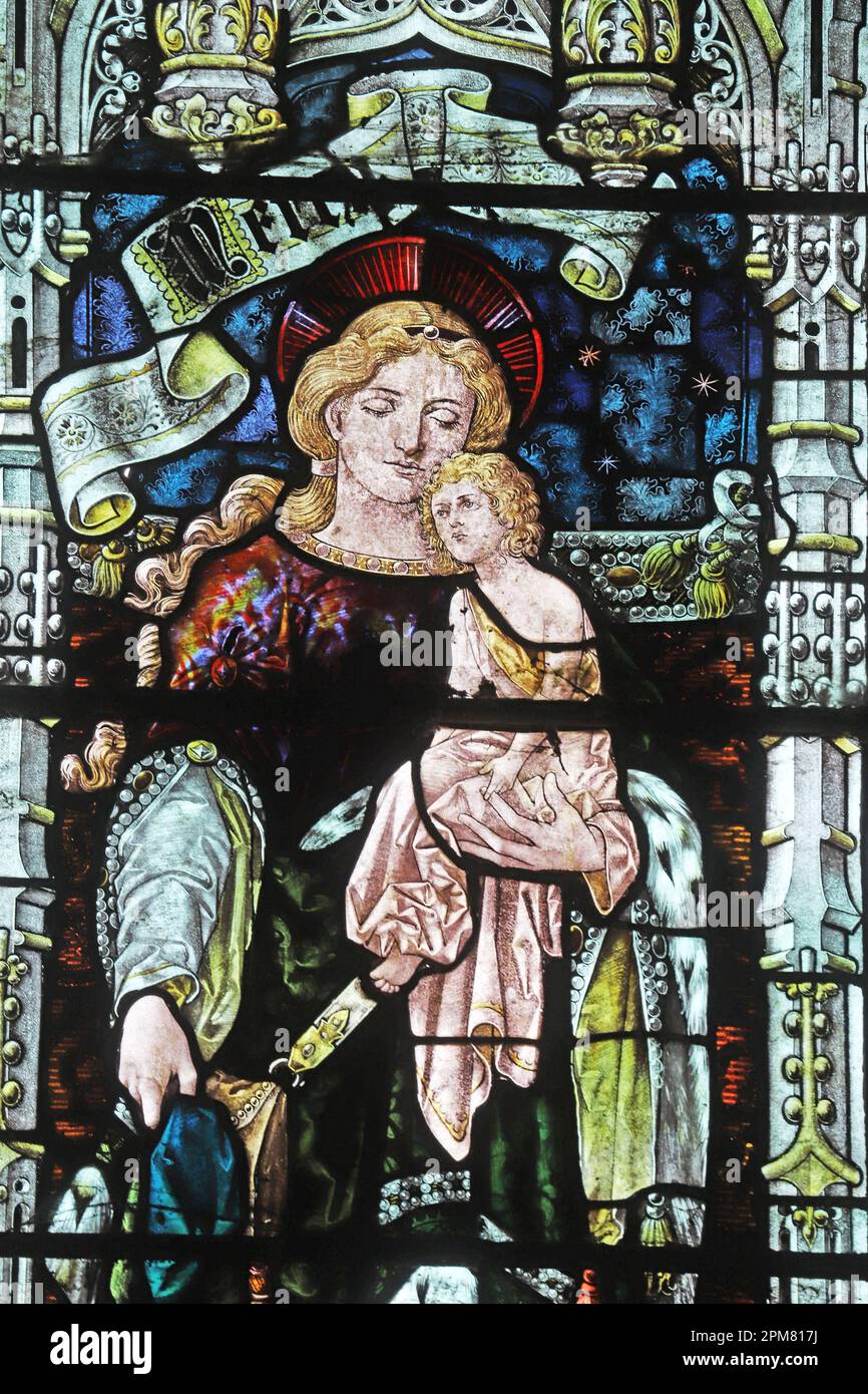 Stained glass window by Percy Bacon & Brothers depicting the virtue of ...