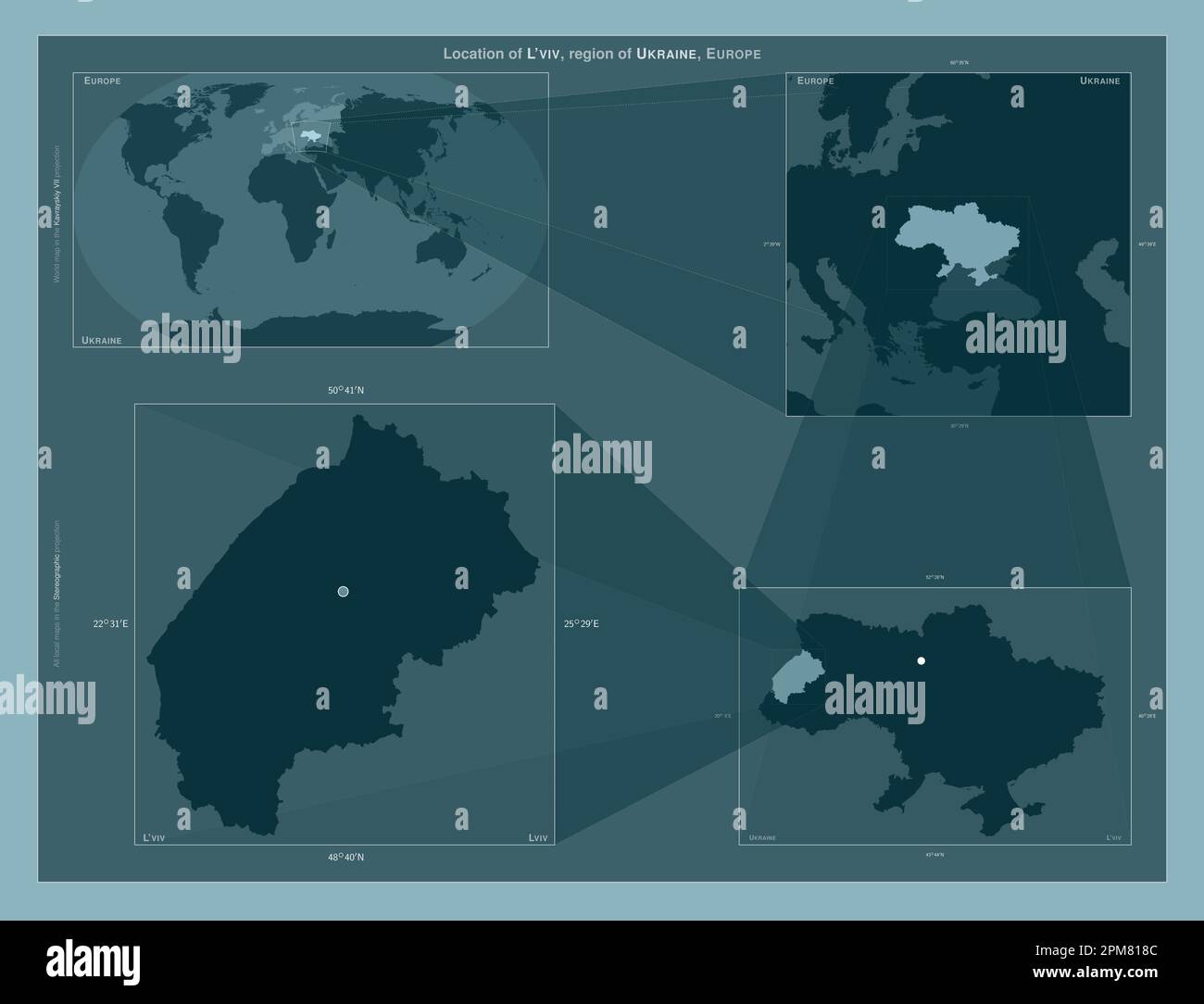 L'viv, region of Ukraine. Diagram showing the location of the region on ...