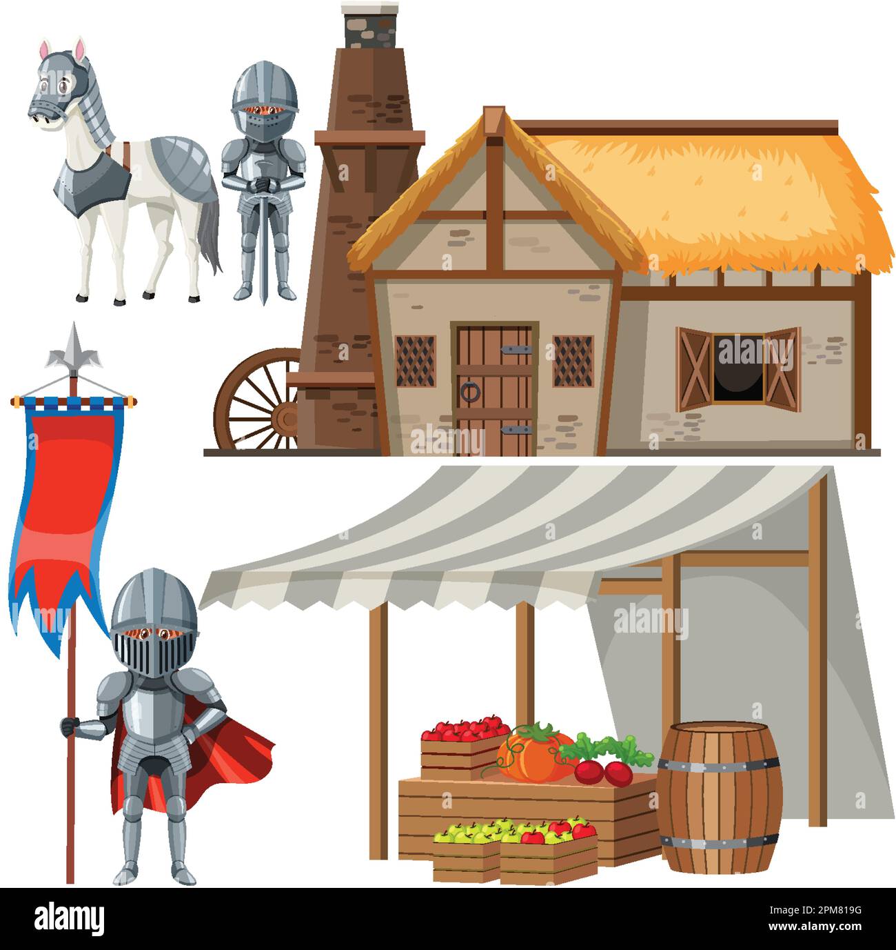 Set of medieval element illustration Stock Vector Image & Art - Alamy