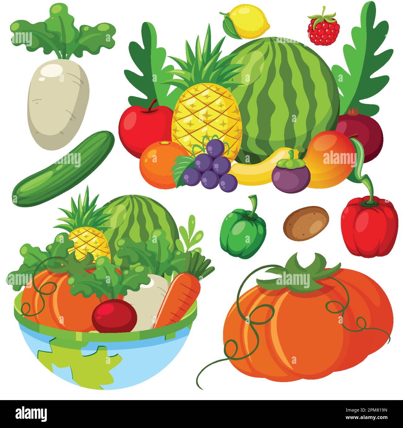 Fruits Vegetables Clipart Set Clip Art Set Of Pineapple