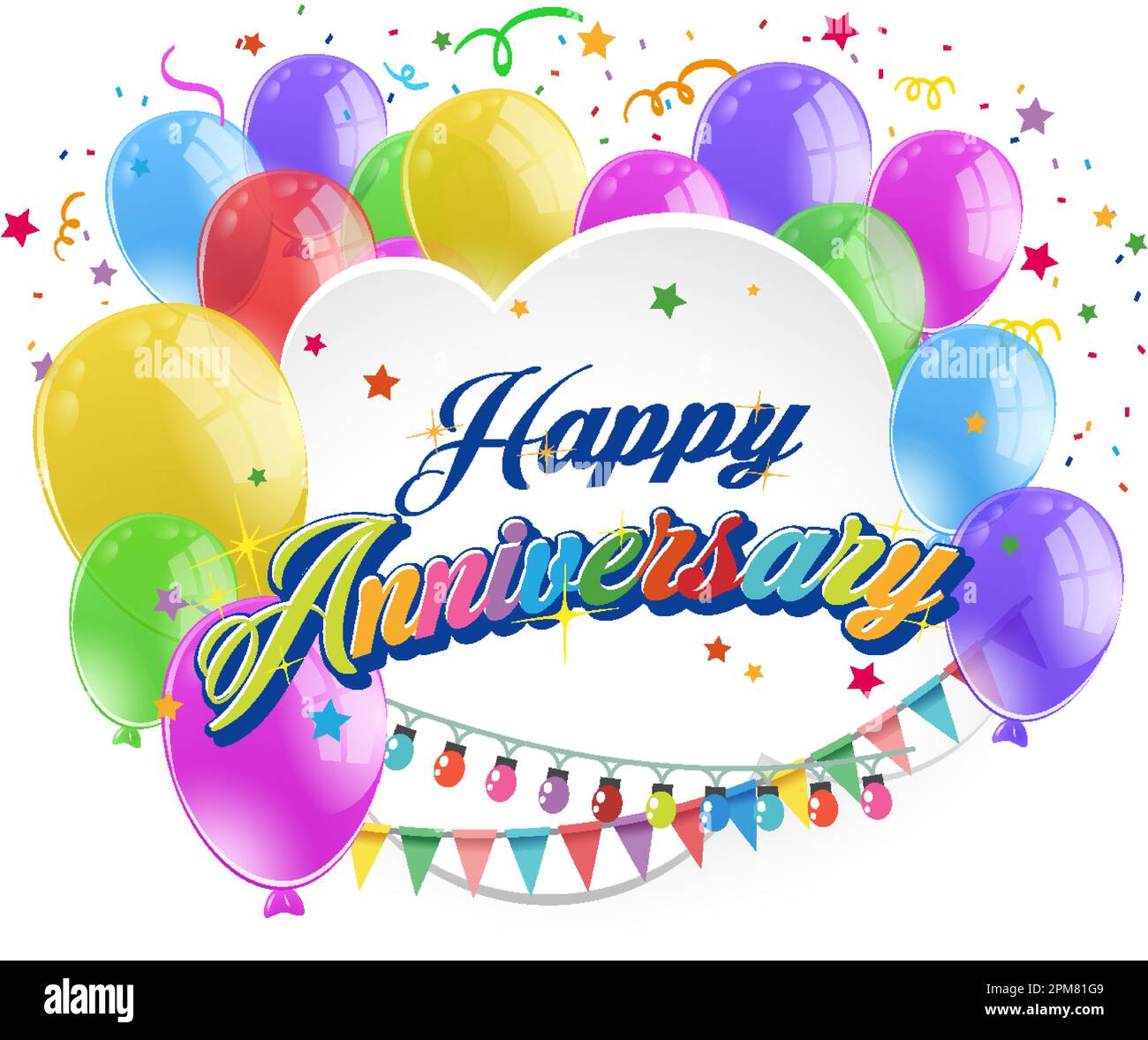Happy Anniversary message for banner or poster design illustration ...