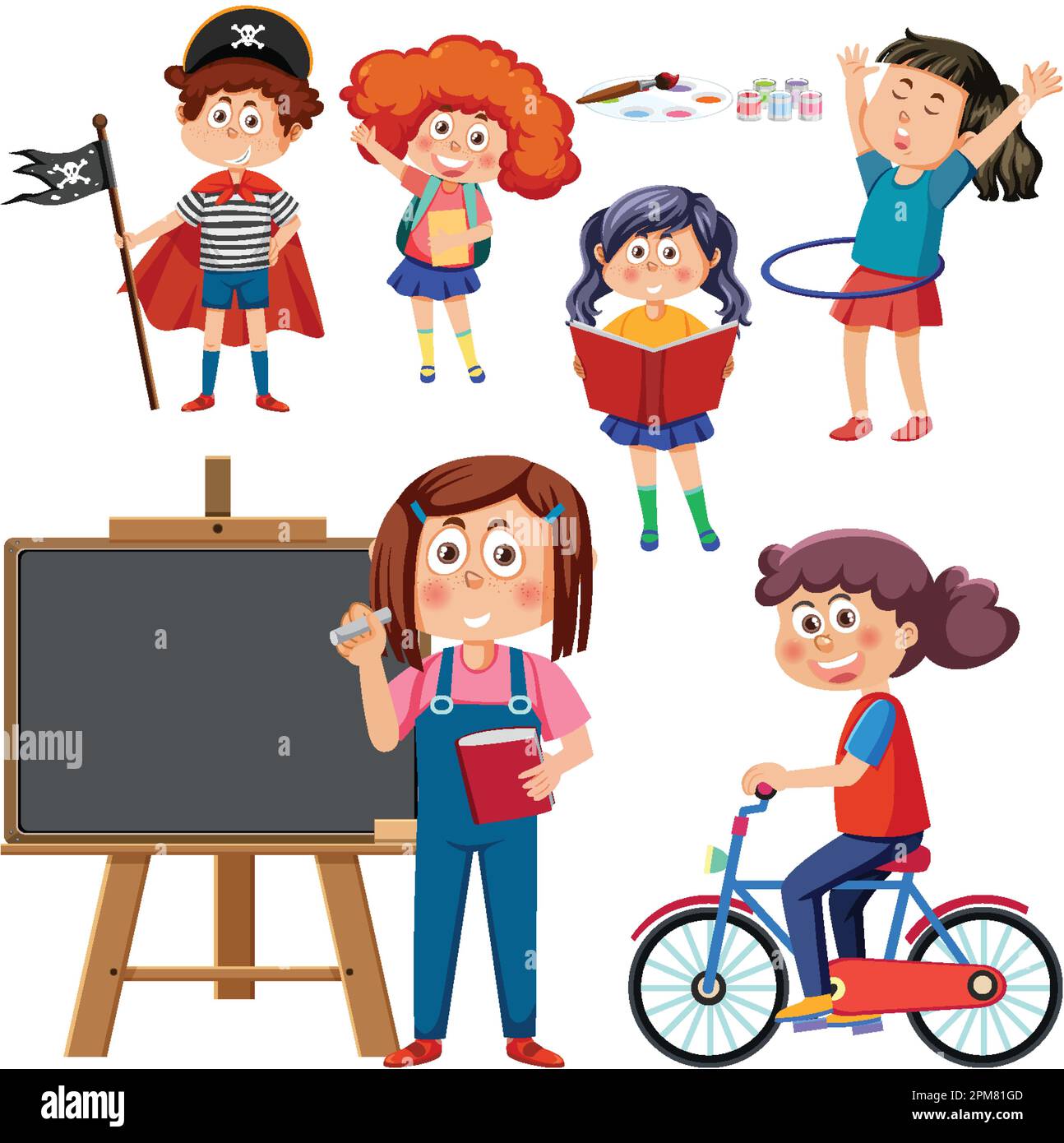 Set of children cartoon character illustration Stock Vector Image & Art ...