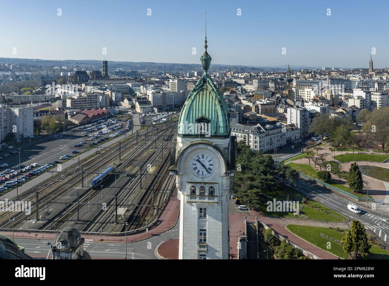 France, Haute-Vienne (87), Limoges, town of Limoges, Gare SNCF, View of day (aerial view Stock ...
