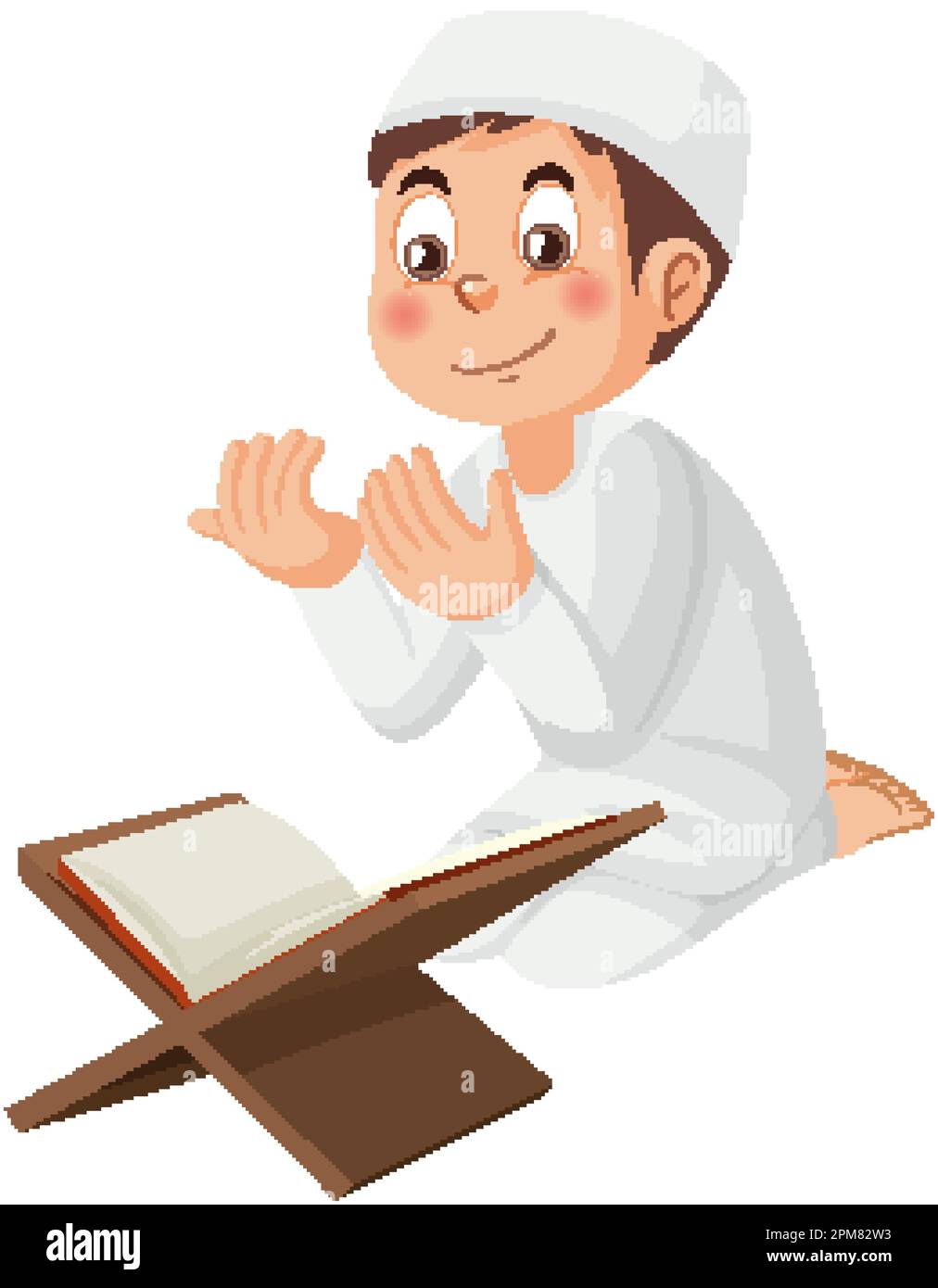 Muslim Man Praying Cartoon Character illustration Stock Vector Image ...