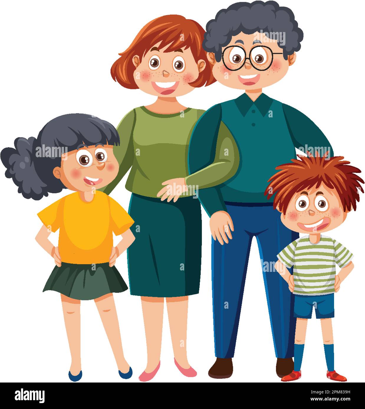 Happy family cartoon isolated illustration Stock Vector Image & Art - Alamy