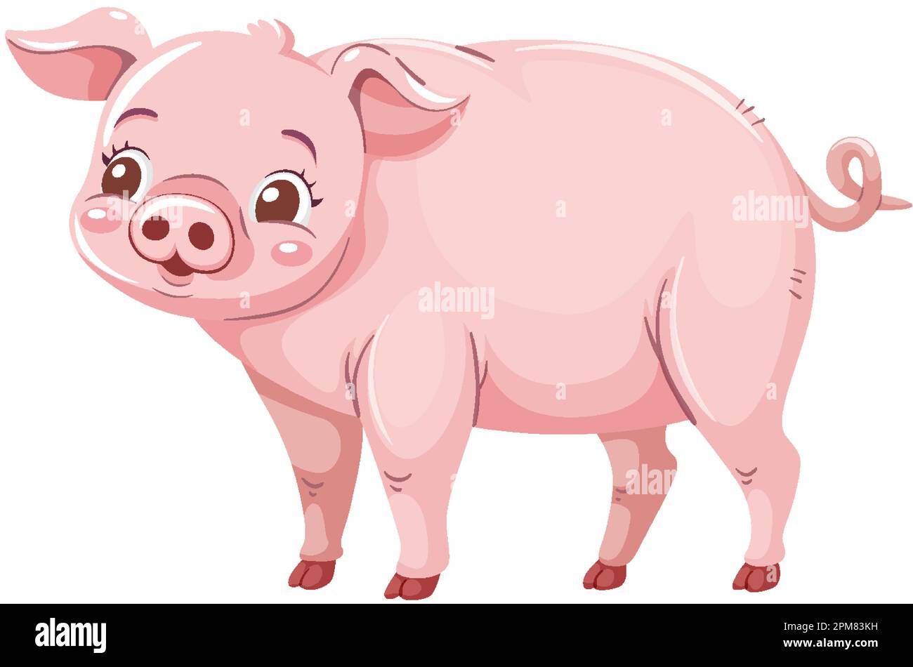 Adorable Piggy in Cartoon Character Style illustration Stock Vector ...