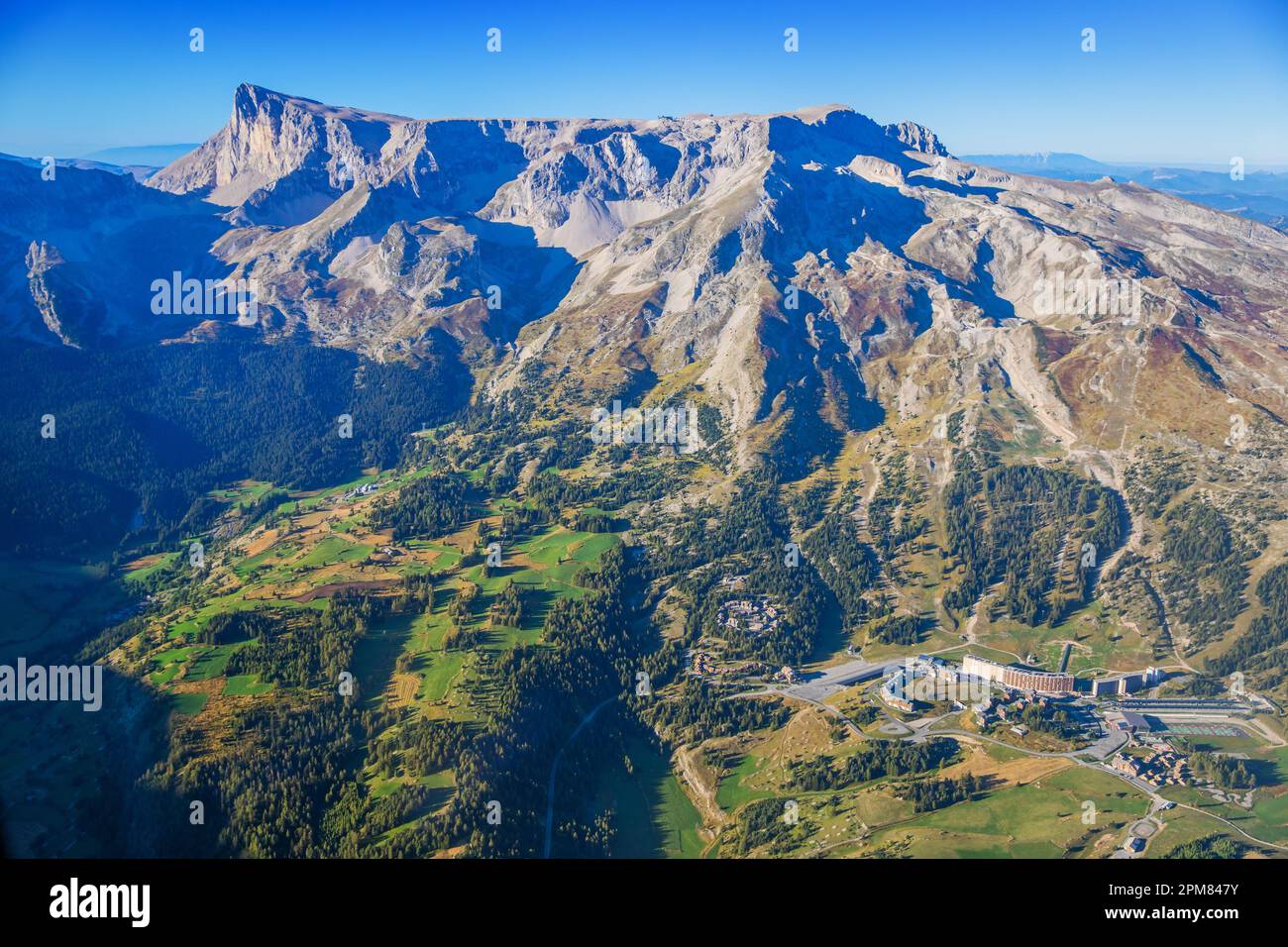 France, Hautes Alpes, massif du Devoluy, plateau de Bure (aerial view ...