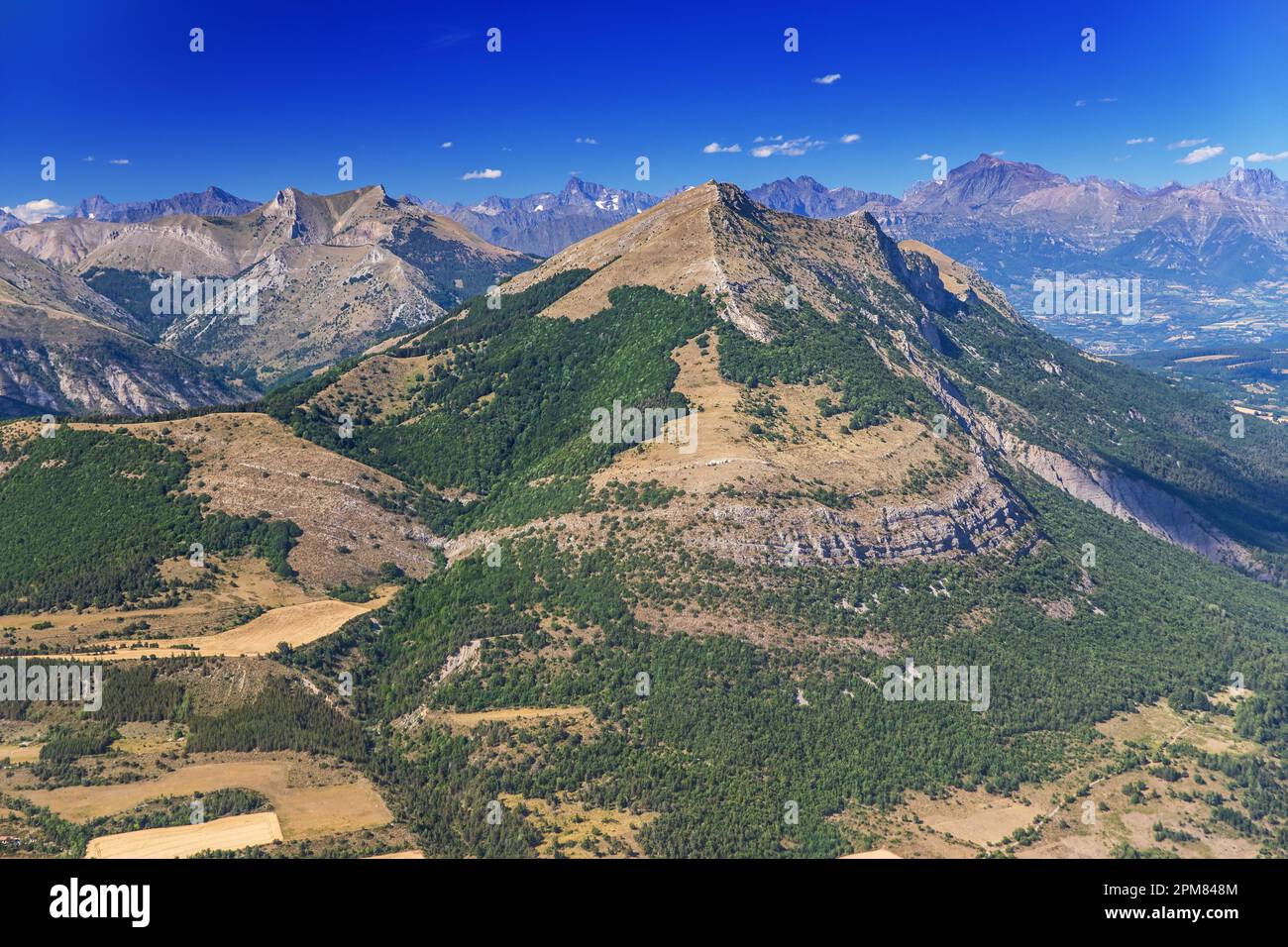France, Hautes Alpes, Gap, Massif du Dévoluy (aerial view Stock Photo ...