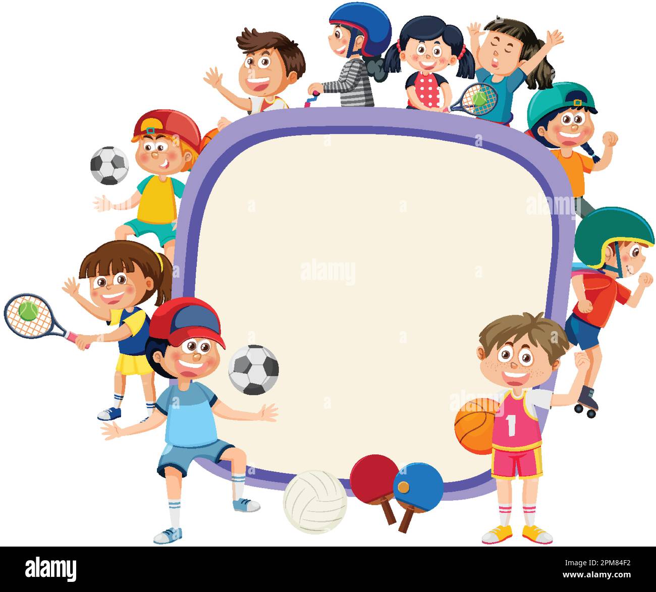Sporty Kids Banner Template illustration Stock Vector Image & Art - Alamy
