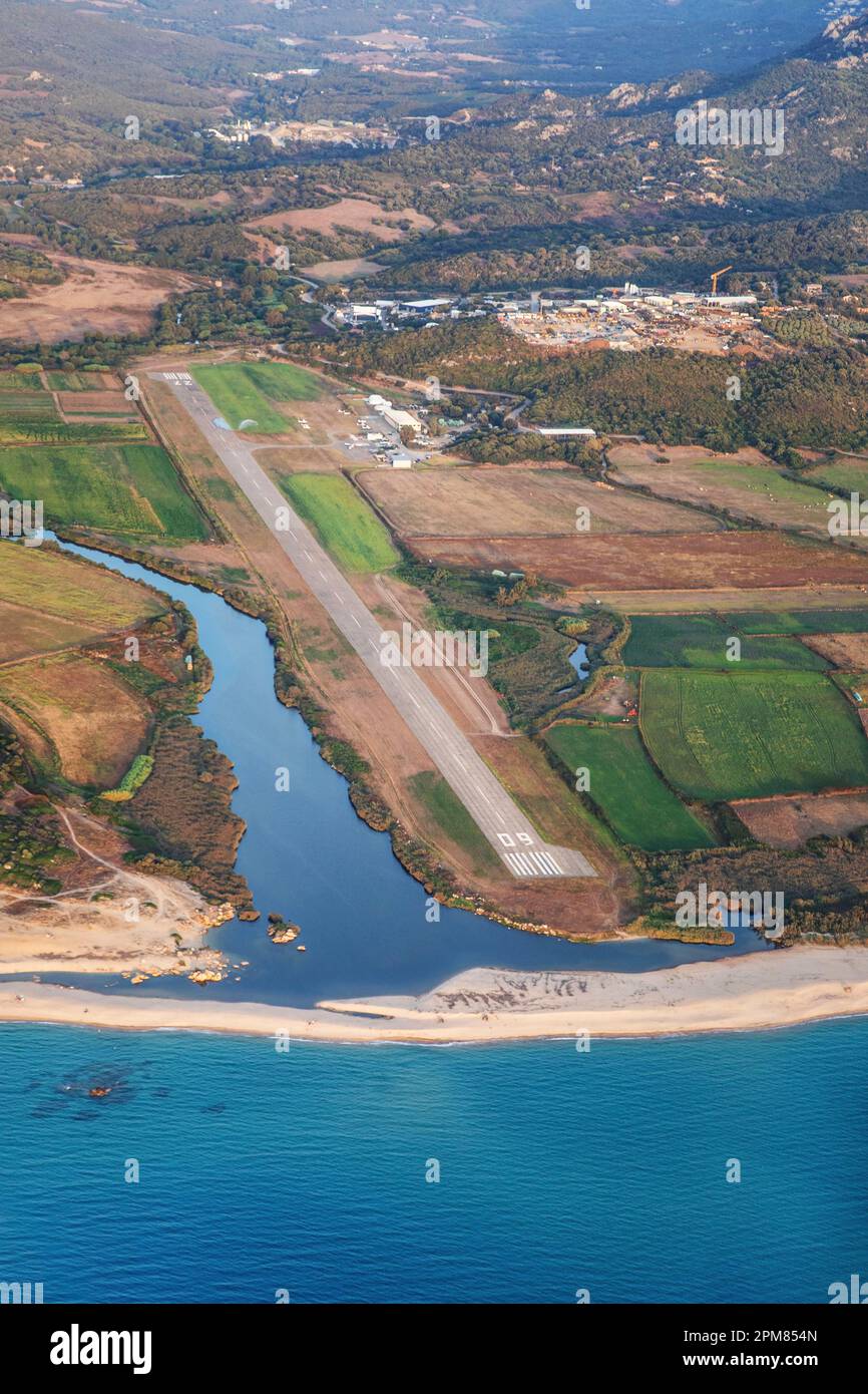 France, Corse du Sud, Propriano airfield (aerial view Stock Photo - Alamy