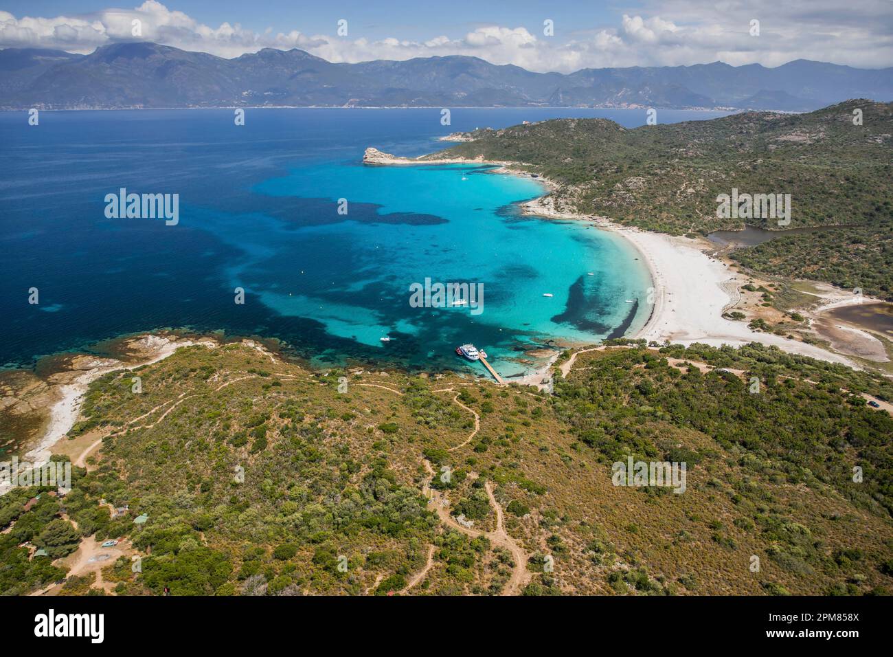 France, Haute Corse, Agriates Desert, Lotu beach (aerial view Stock ...