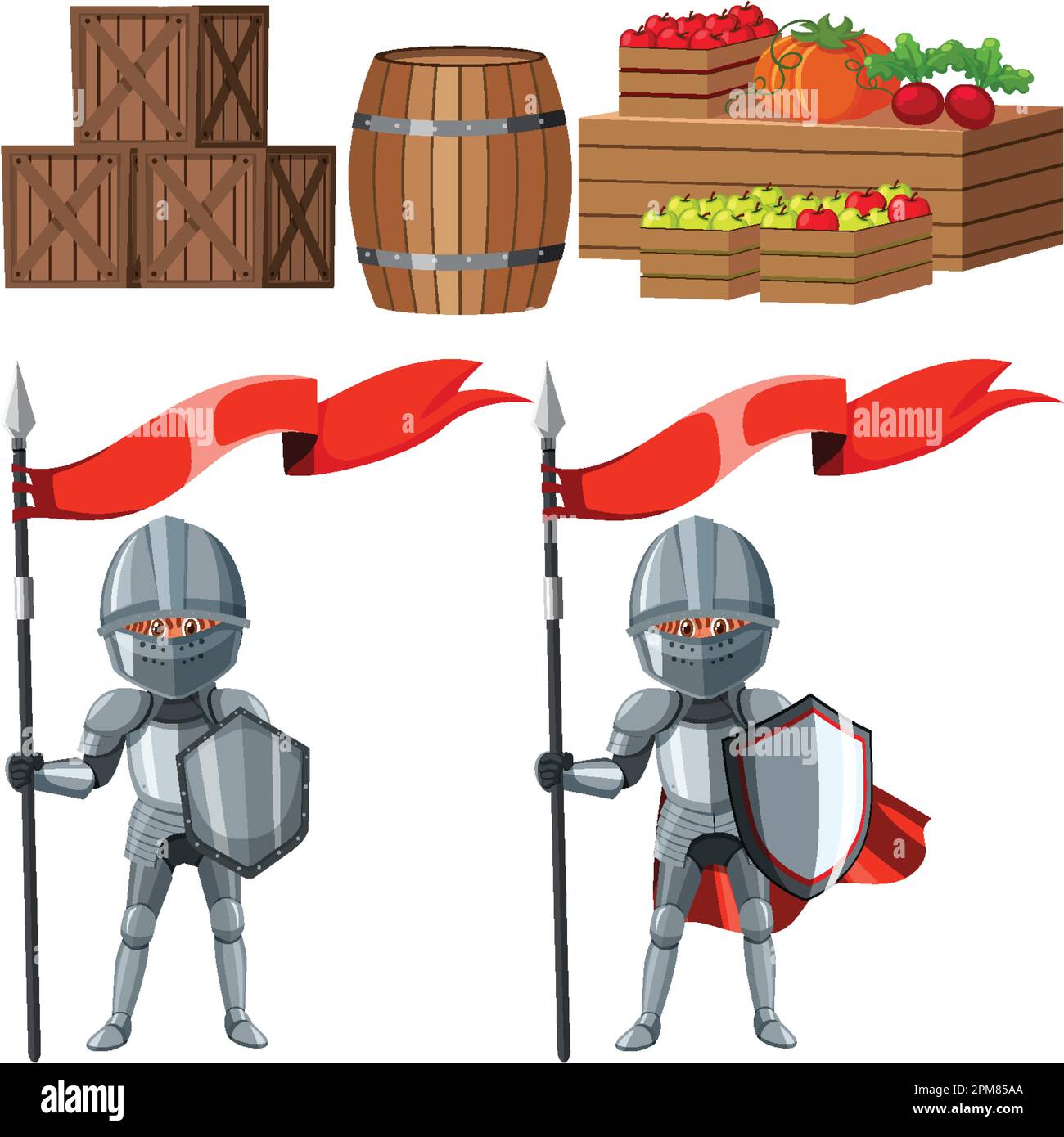 Set of medieval object illustration Stock Vector Image & Art - Alamy