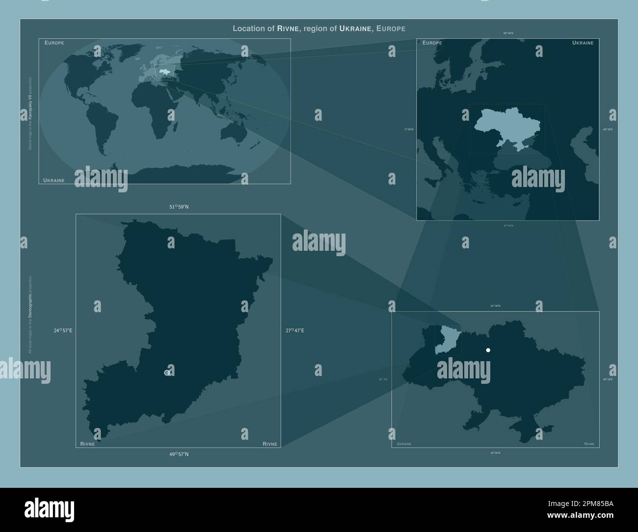 Rivne, region of Ukraine. Diagram showing the location of the region on ...