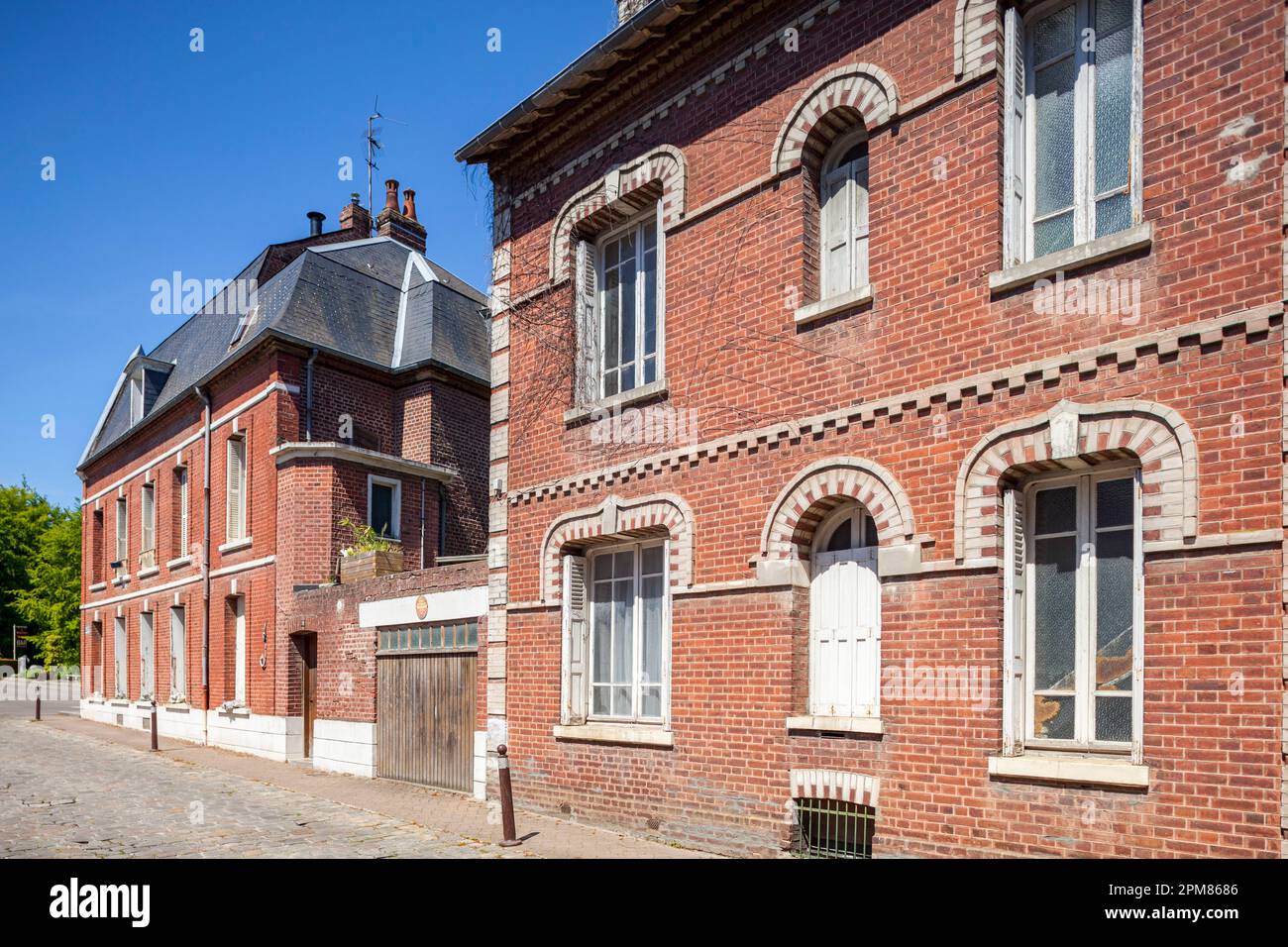 France, Seine Maritime, Eu, downtown, traditional house made of red ...