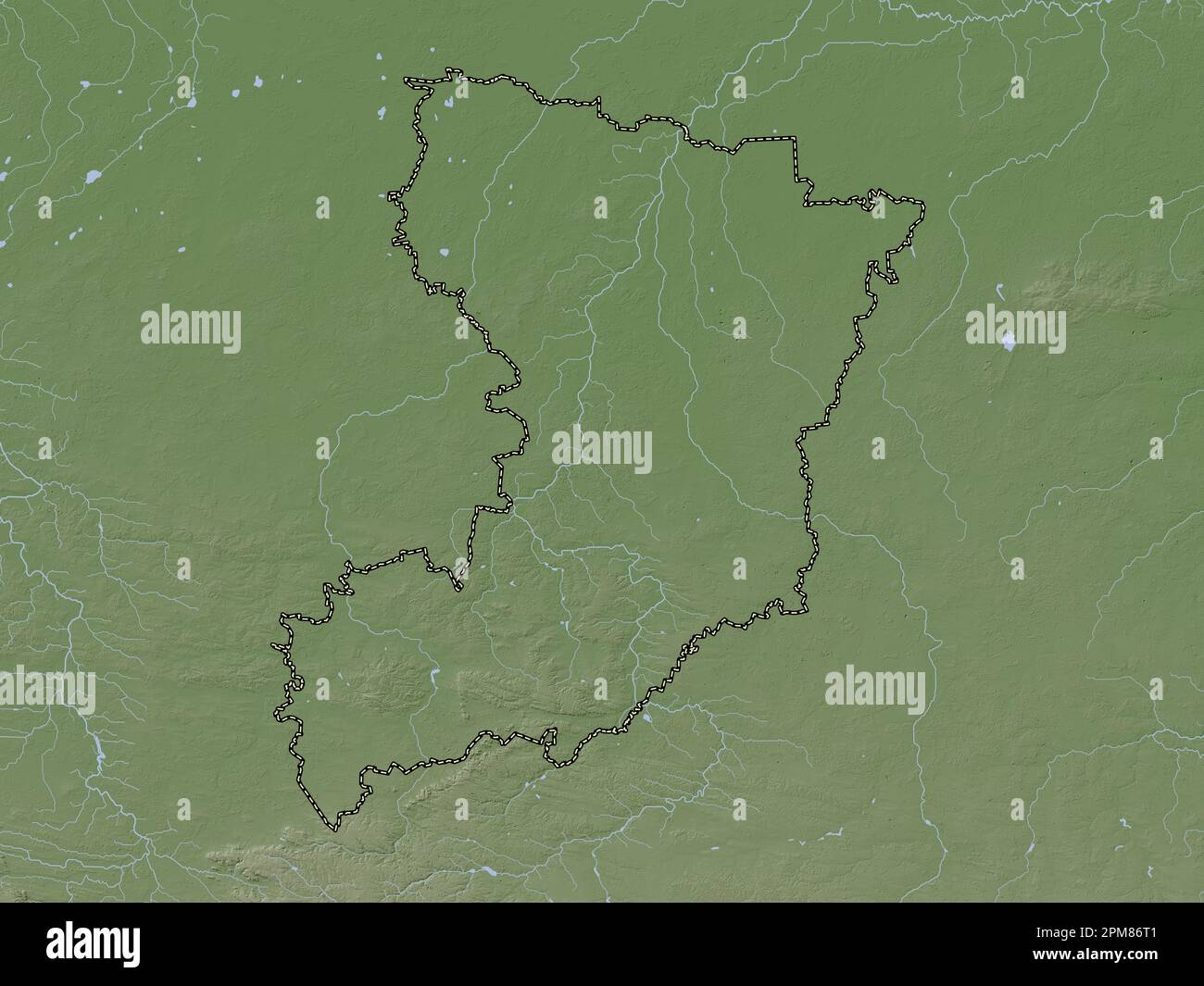 Rivne, region of Ukraine. Elevation map colored in wiki style with ...