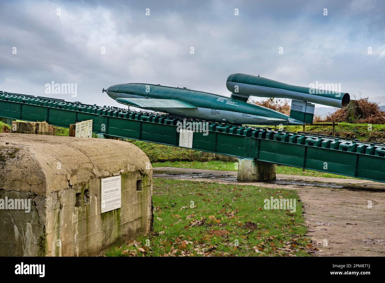 France, Seine Maritime, Ardouval, V1 site of Val Ygot, launching pad facing London with a flying ...