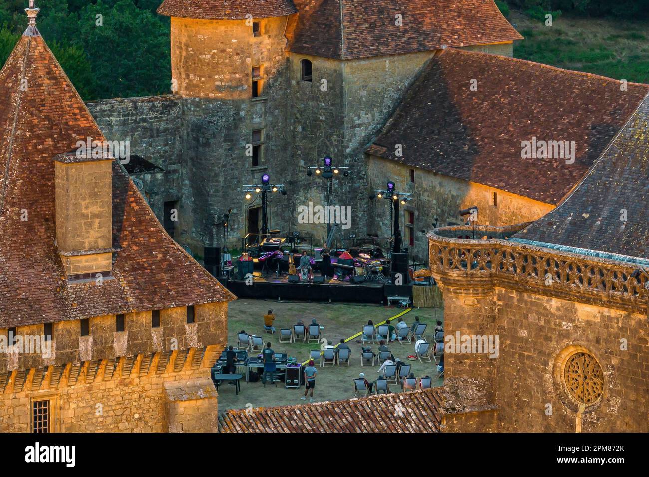 France, Dordogne, Purple Perigord, Biron, Castle of Biron, festival the ...
