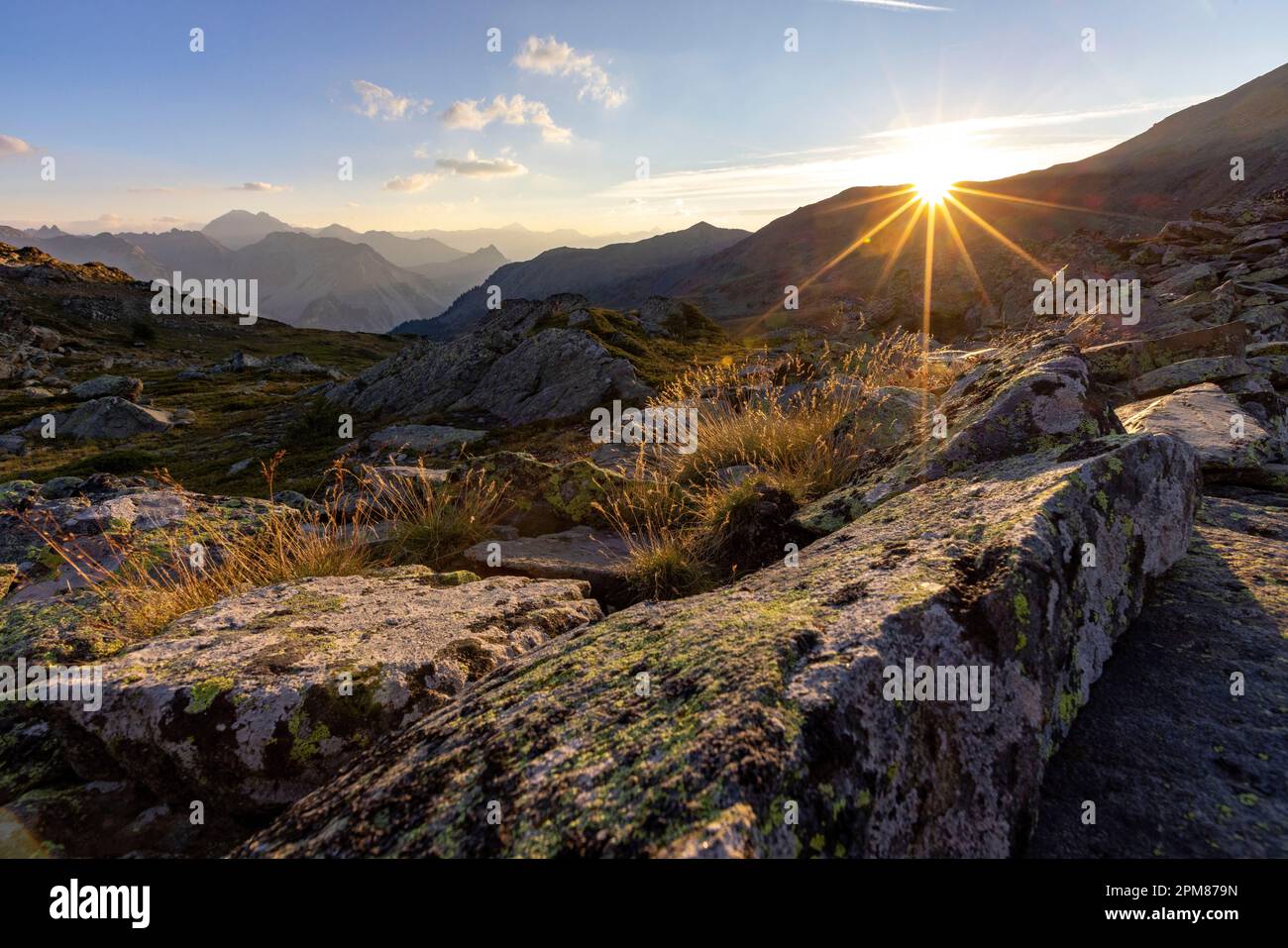 France, Hautes-Alpes, the Col du Granon (2404 m), seen on the Cerces ...