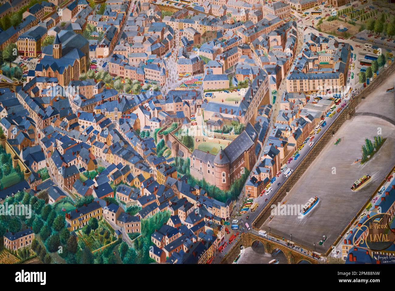 France, Mayenne, Laval, the medieval Old Castle, Naive Art Museum ...