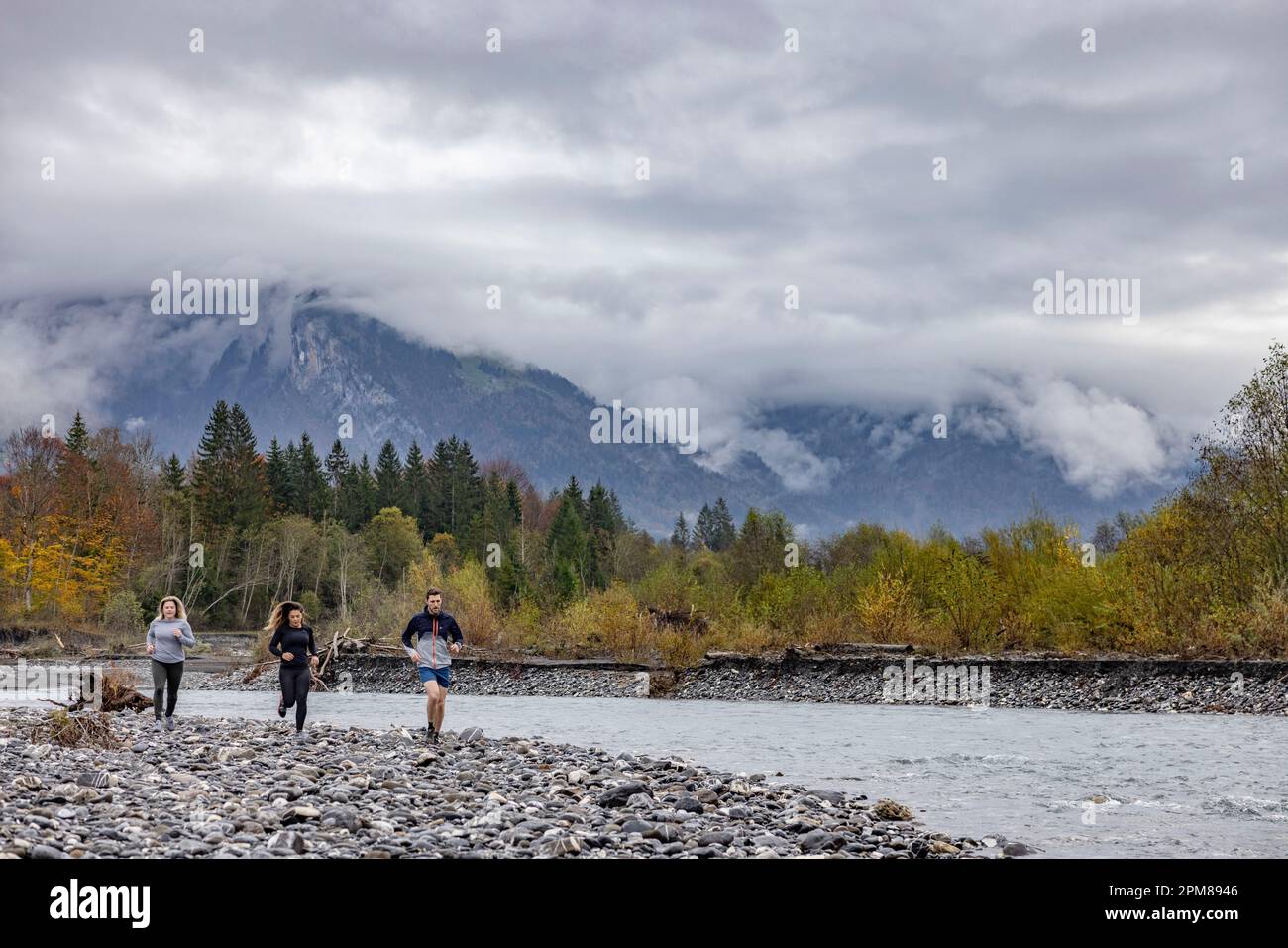 France, Haute-Savoie, Giffre valley, running along the Giffre Stock ...