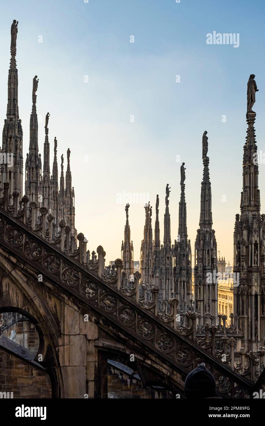 Italy, Lombardy, Milan, Piazza del Duomo, view from the roof of the ...