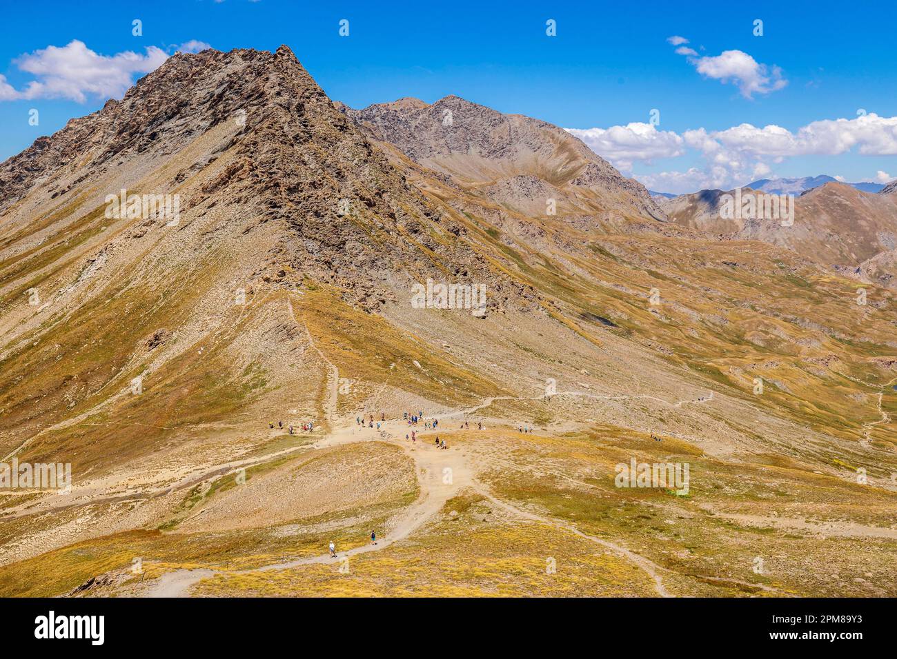 France, Hautes-Alpes, Queyras regional natural park, Abriès, hikers ...