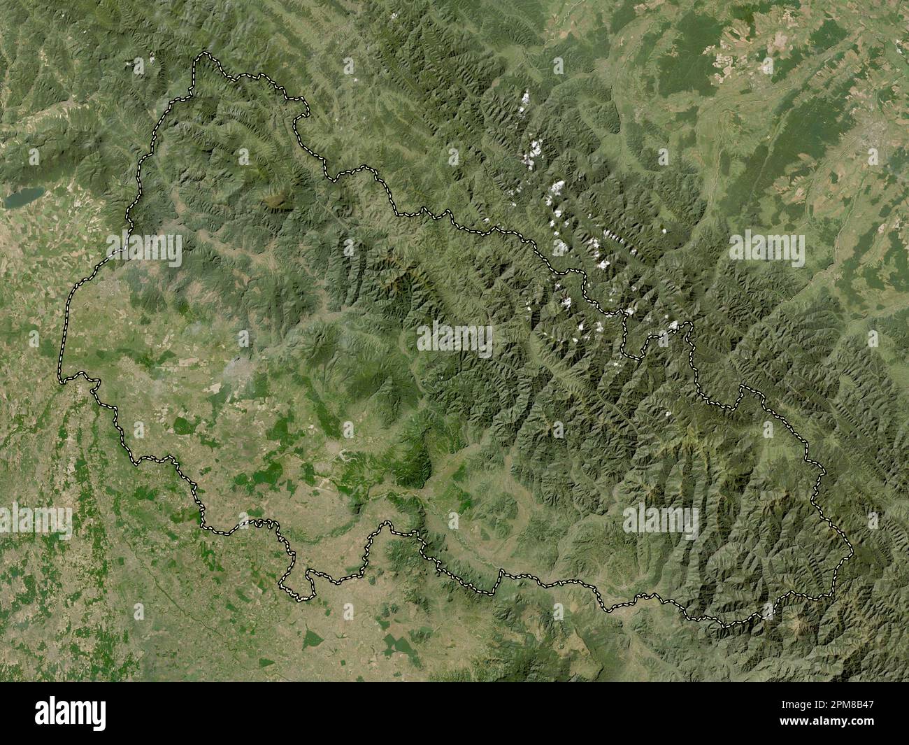 Transcarpathia, region of Ukraine. Low resolution satellite map Stock ...