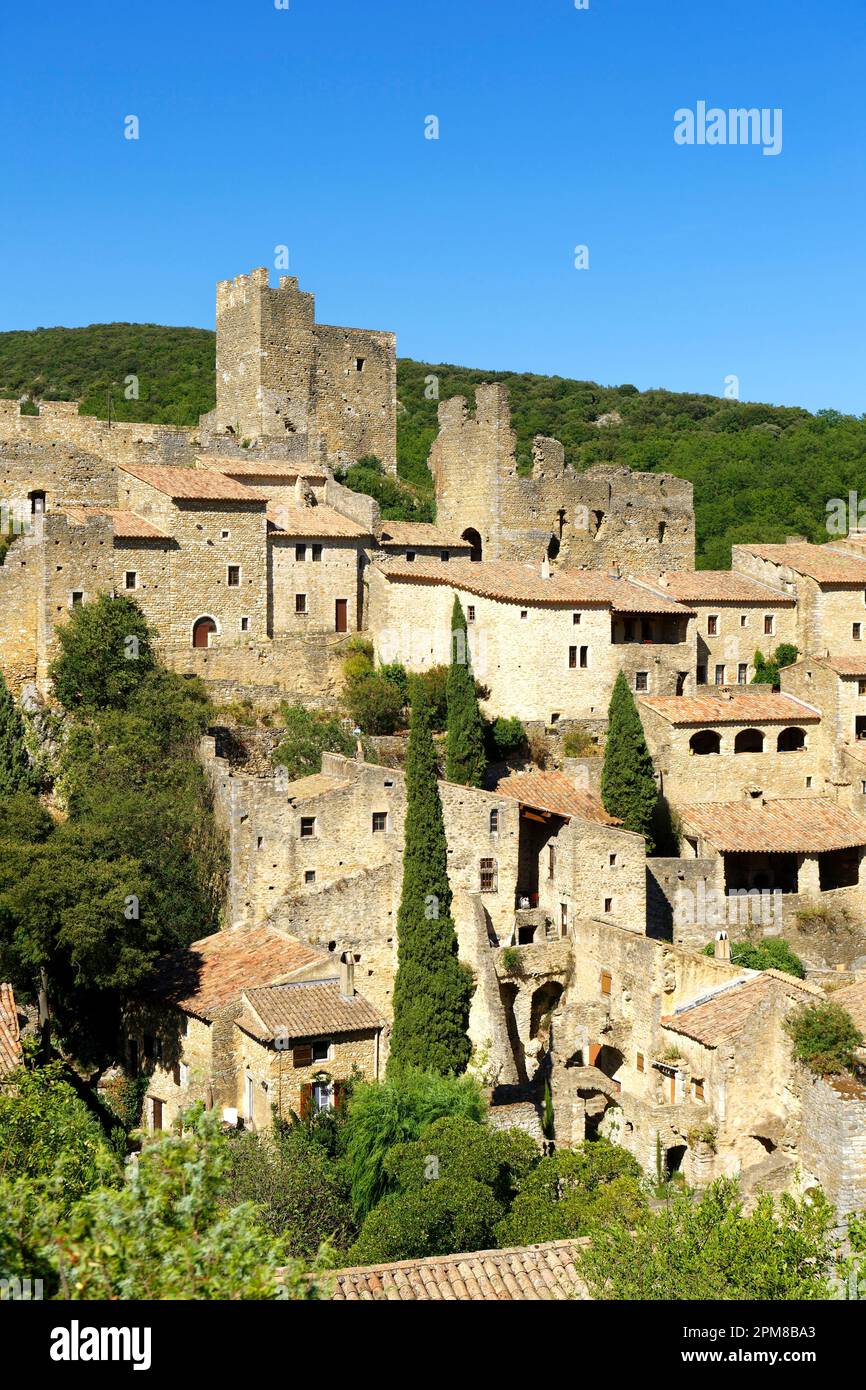 France, Ardeche, village of Saint Montan, the ruins of the feudal ...