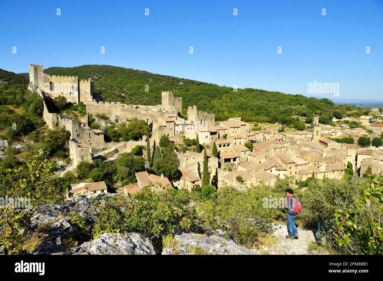 France, Ardeche, village of Saint Montan, the ruins of the feudal ...