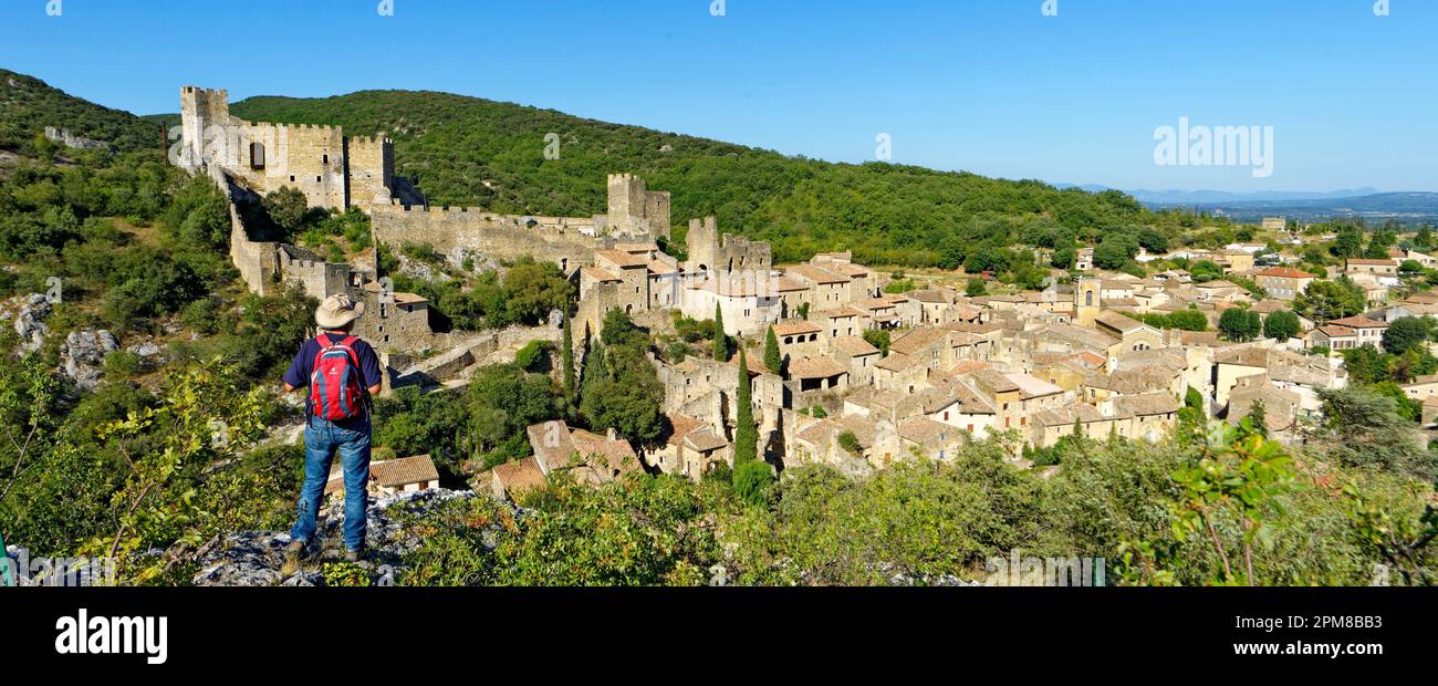 France, Ardeche, village of Saint Montan, the ruins of the feudal ...